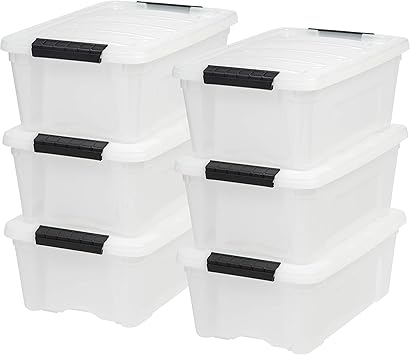 Amazon.com - IRIS USA 12 Qt. Plastic Storage Container Bin with Secure ...