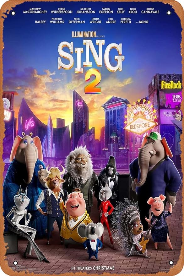 Amazon.com: Yzixulet Sing 2 Poster Poster Retro Metal Tin Vintage Sign ...