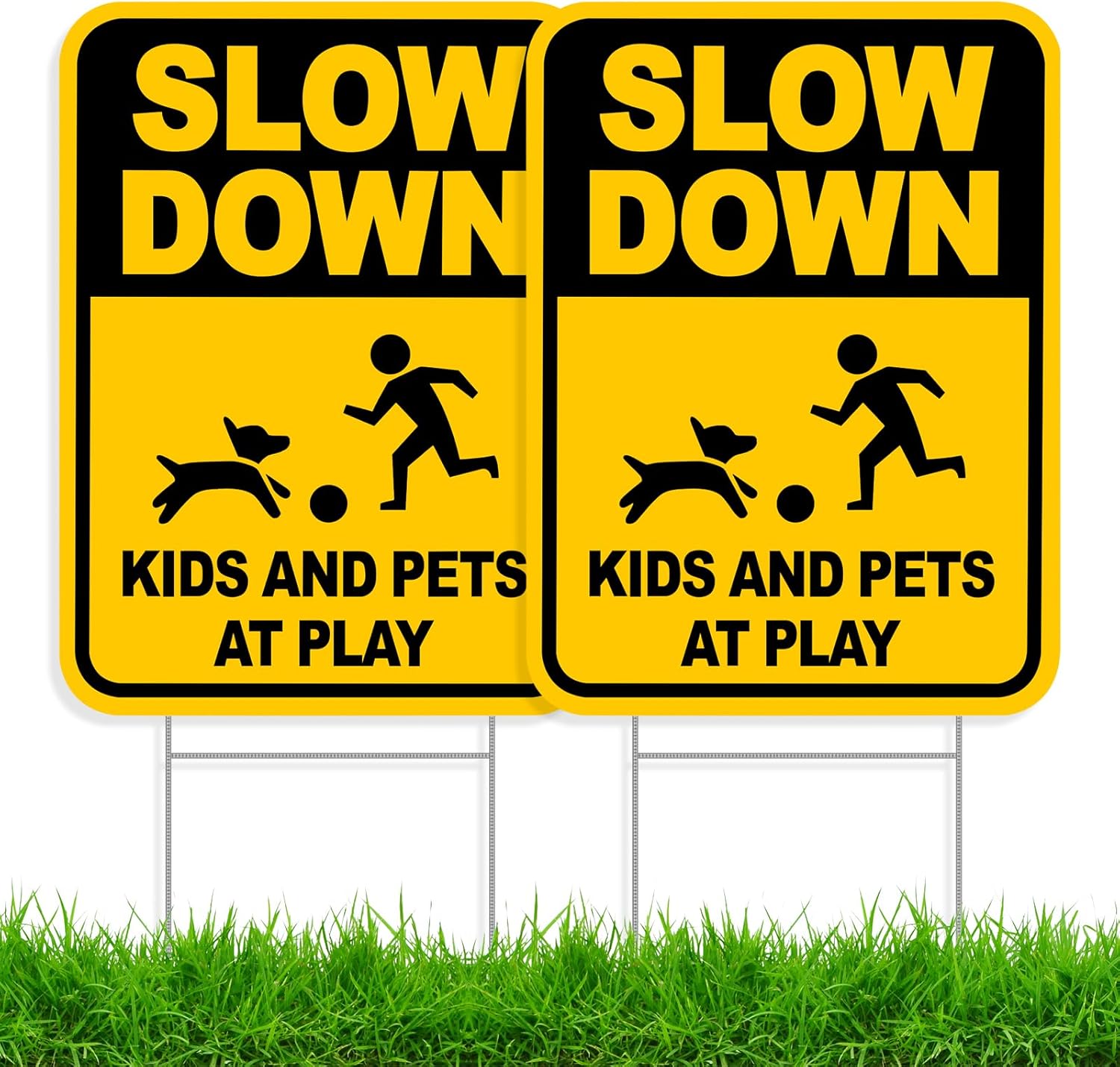 Amazon.com : ANZEKE Slow Down Signs 2 Pack 16"x12" Slow Down Kids at ...