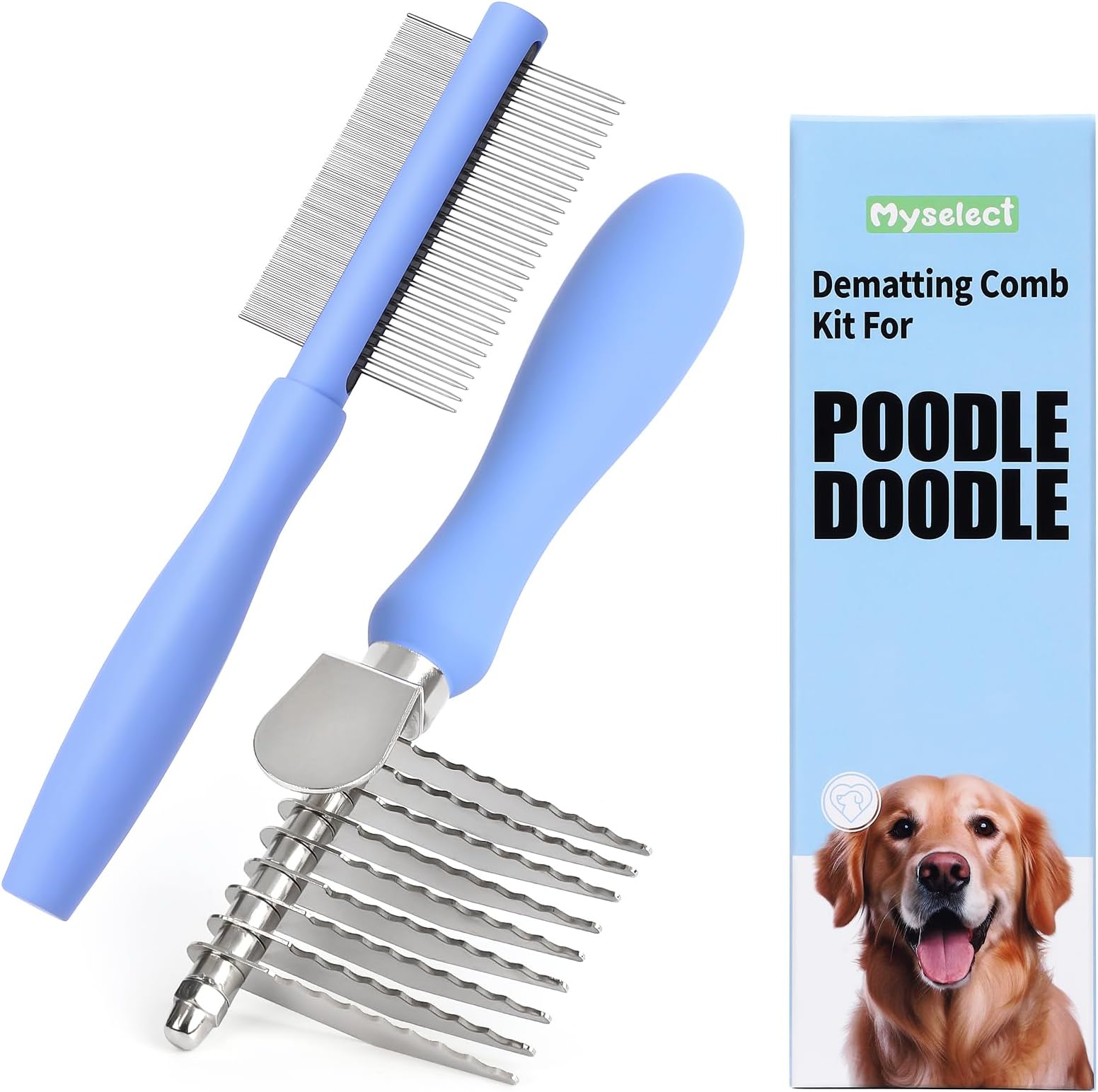 Amazon.com: Myselect Dematting Comb for Doodles & Poodles, Dual-Sided ...