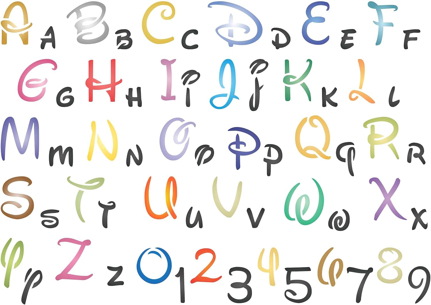 Stencils for Walls,1 inch Alphabet Stencil, (2 pc) 6x8 inch (M)-Letters ...