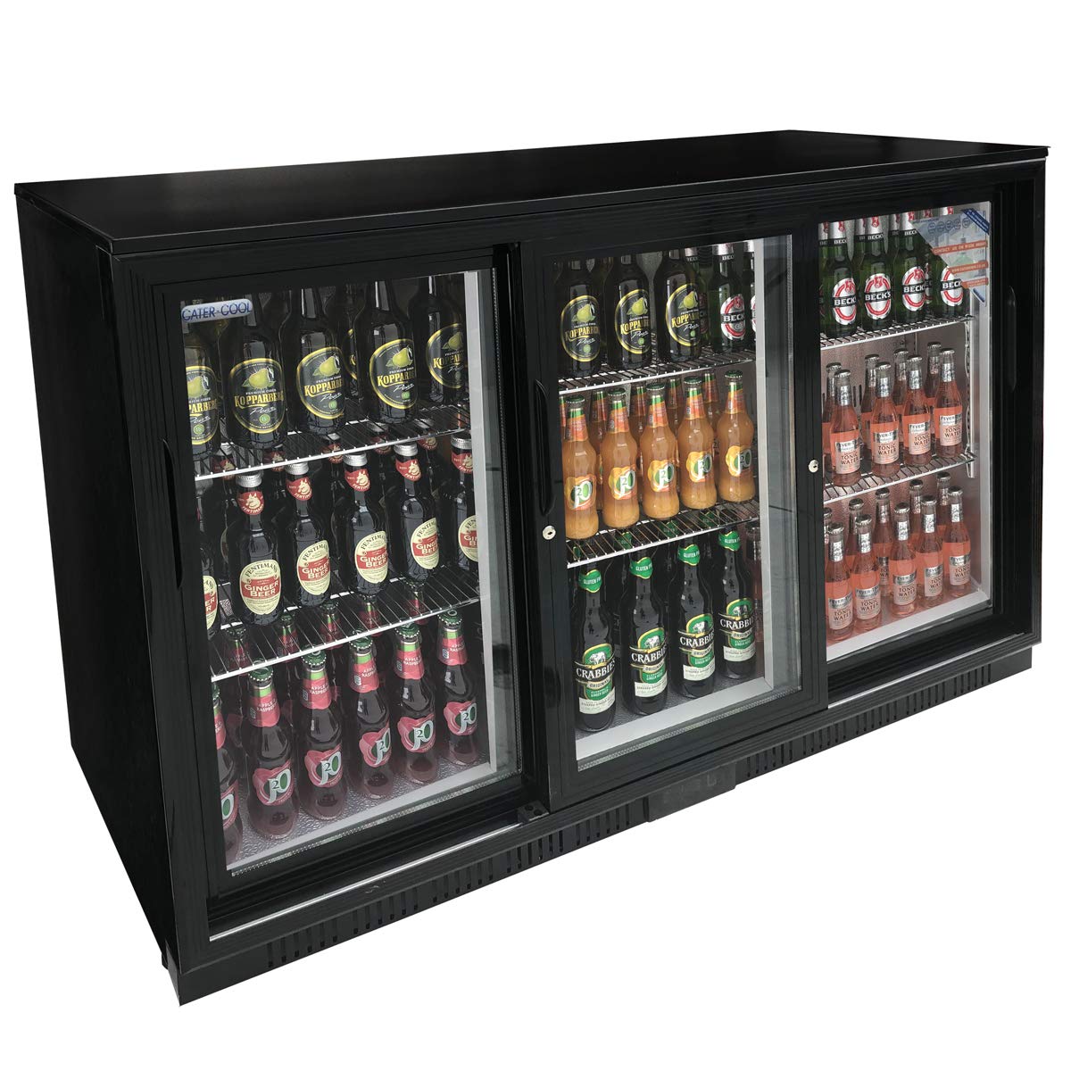 Cater-Cool Triple Sliding Door Bottle Cooler with LED Lighting ...