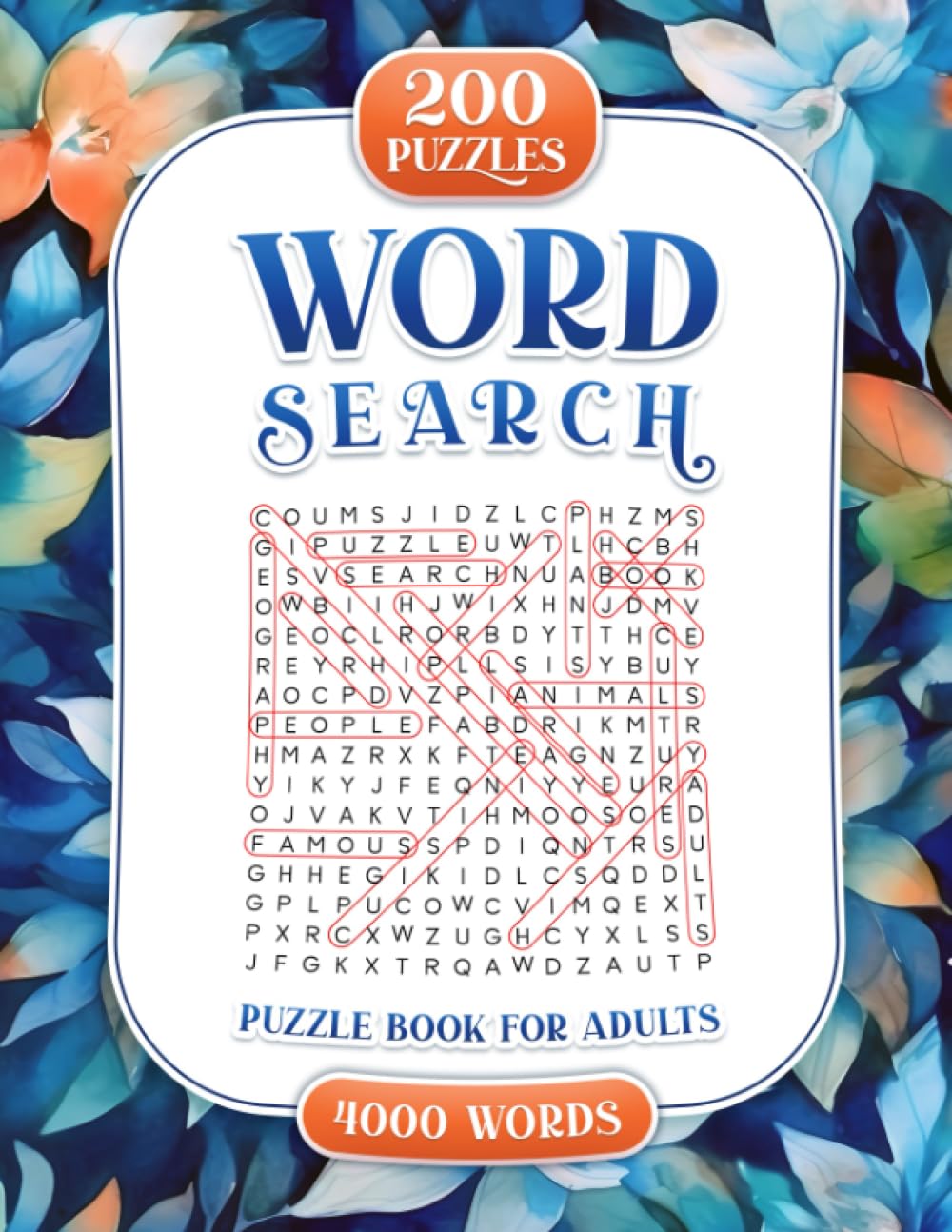 Word Search Puzzle Book for Adults: 200 Large Print Puzzles with 4000 ...