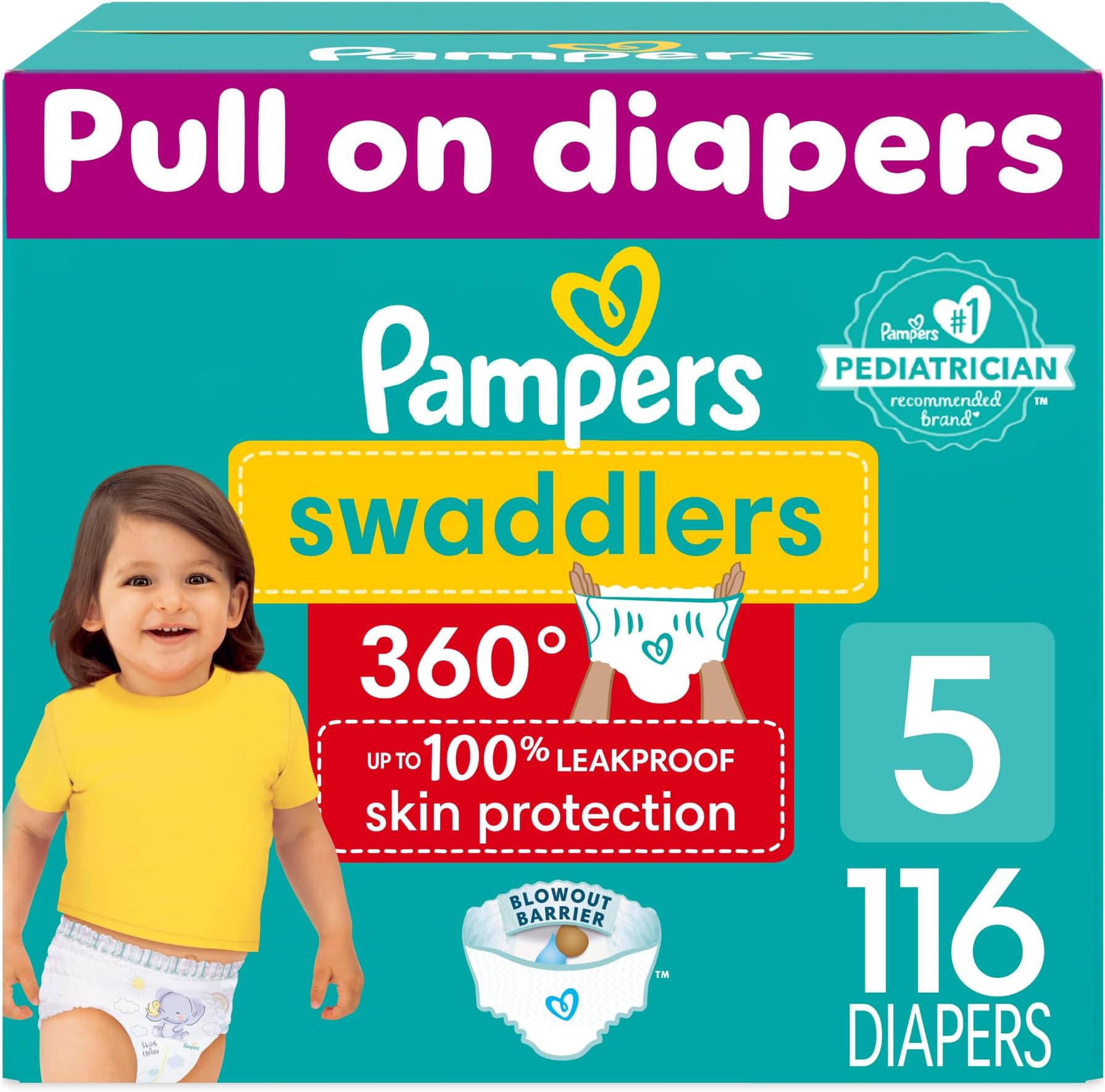 Amazon.com: Pampers Baby Dry Diapers - Size 5, One Month Supply (164 ...