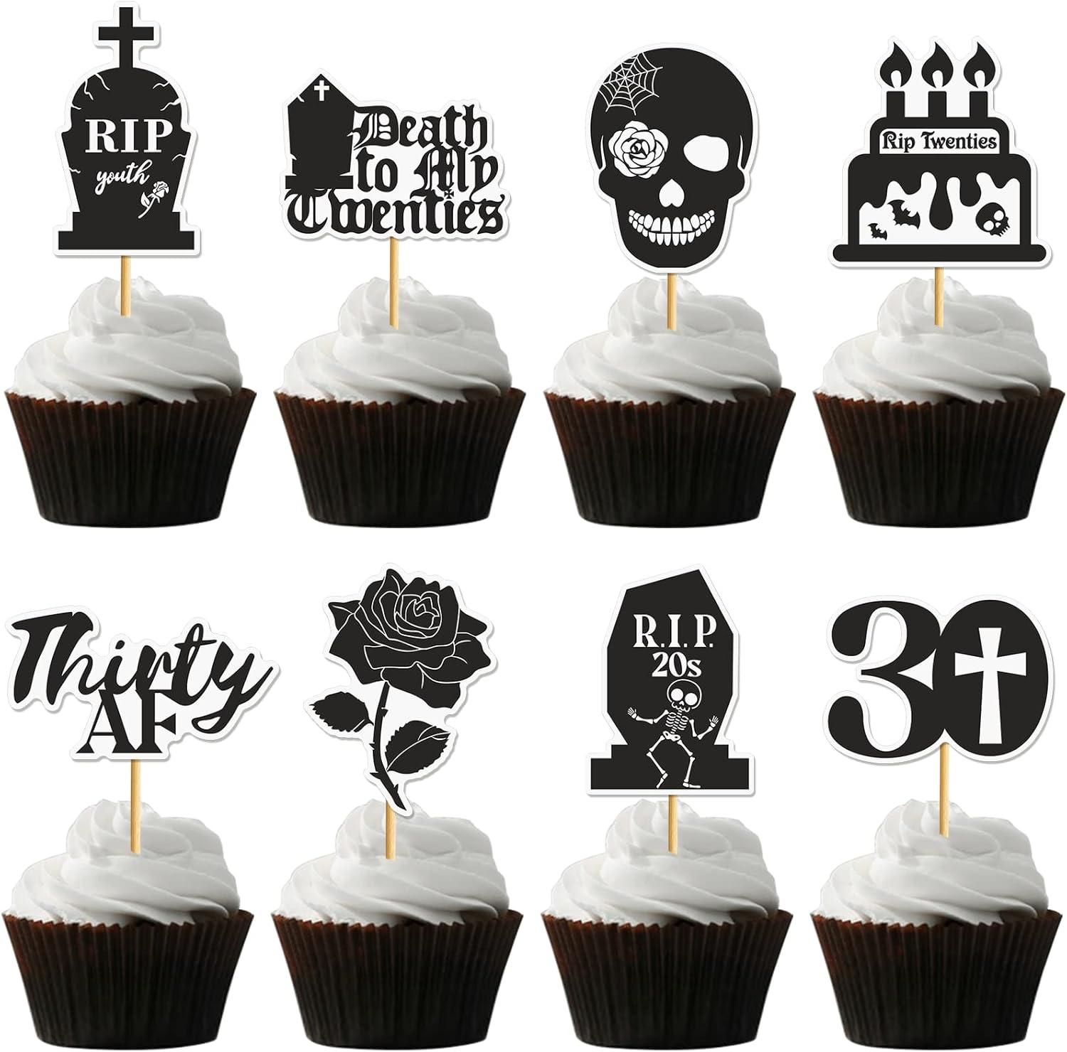 24Pcs Death to My 20s Cupcake Toppers RIP 20s Cupcake Toppers Death to ...