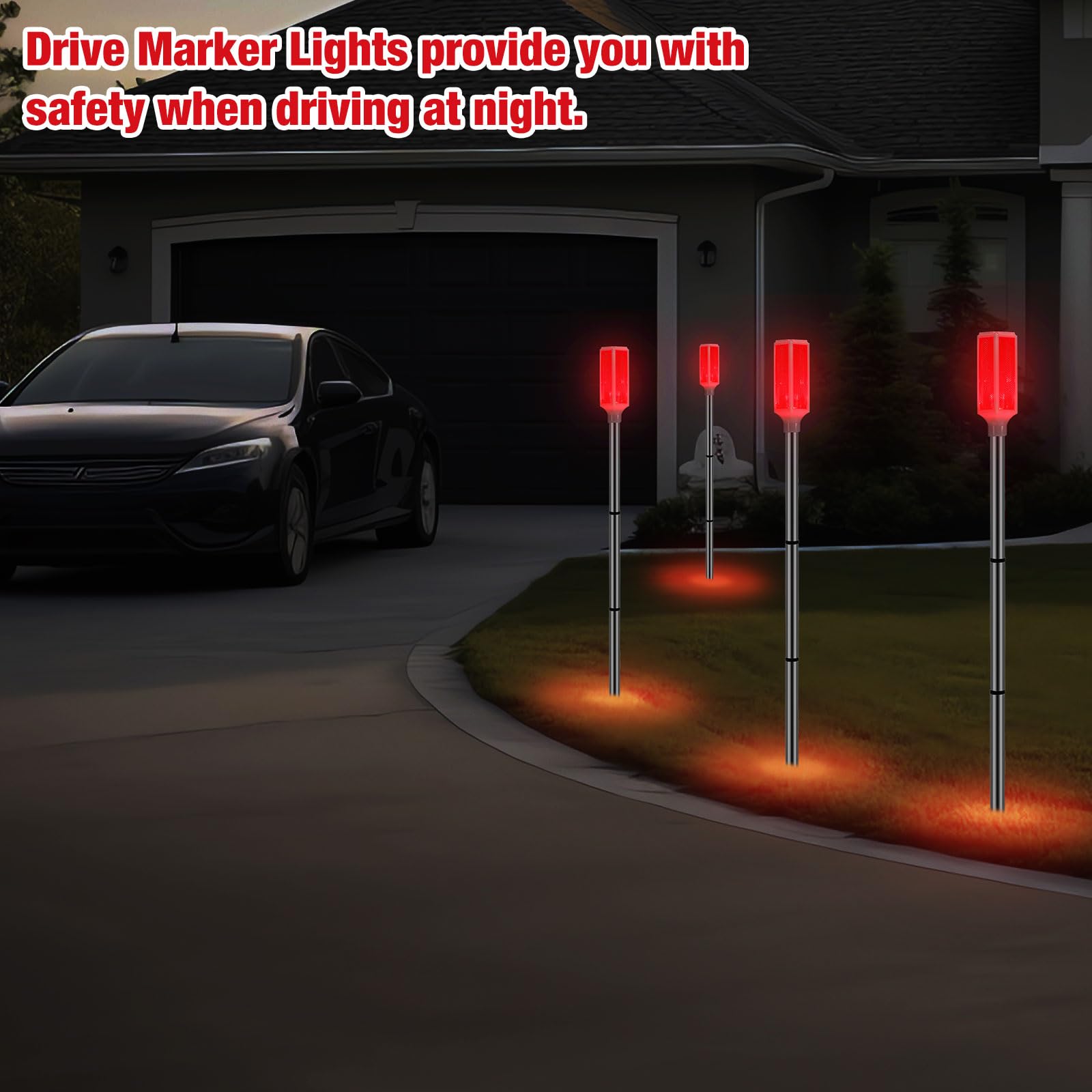 Snapklik.com : Macarrie 6 Pcs Solar Powered Driveway Markers Reflector ...