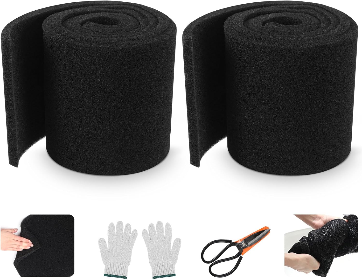 Amazon.com: Wesnoy 2 Roll Koi Pond Filter Media Coarse Pond Filter Pad ...