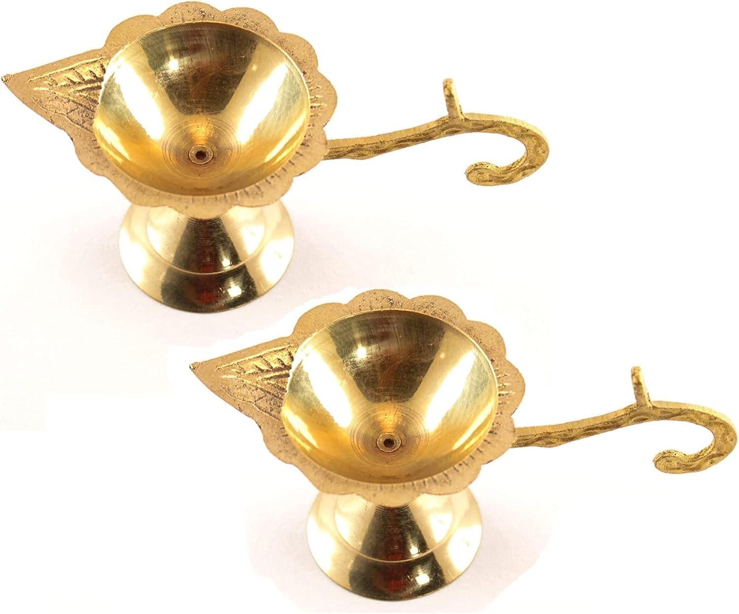 Amazon.com: Brass Oil Lamp Akhand Diya Deepak Jyoti OM Swastik Hindu ...