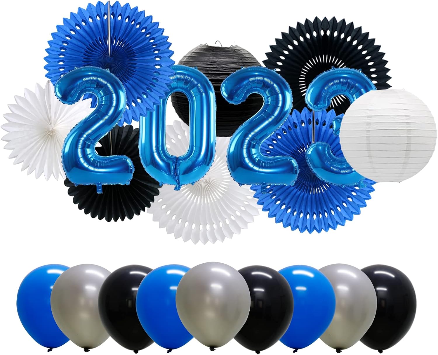 Amazon.com: Navy Blue Black 2023 Graduation Balloons Decorations, New ...