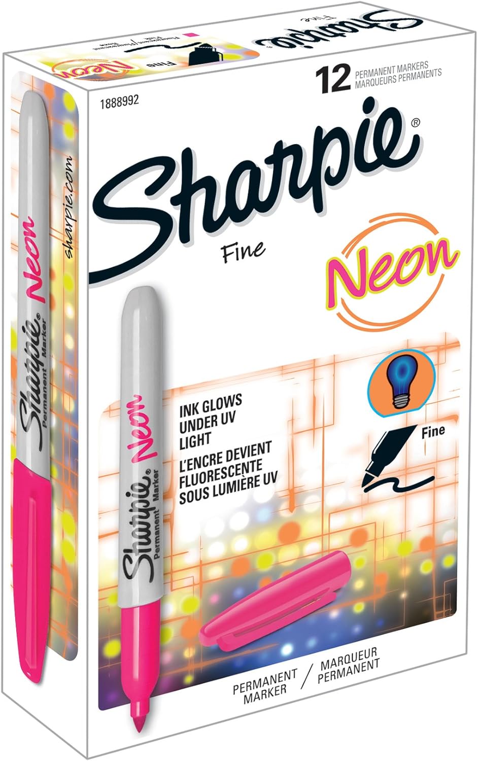 Amazon.com : Sharpie Neon Permanent Marker - Pink (Pack of 12) : Office ...