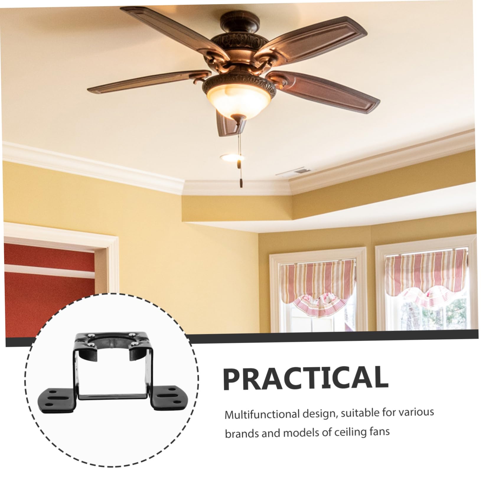 Flush Mount Ceiling Fan Bracket Black Ceiling Kit - Heavy-Duty For ...