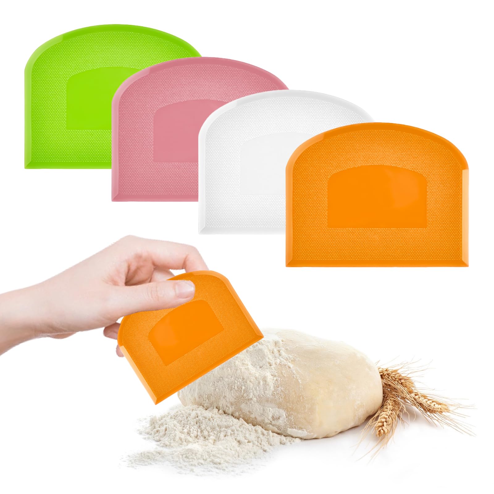 Amazon.com: LORICK Dough Scraper for Baking, Plastic Bench Scraper, PE ...