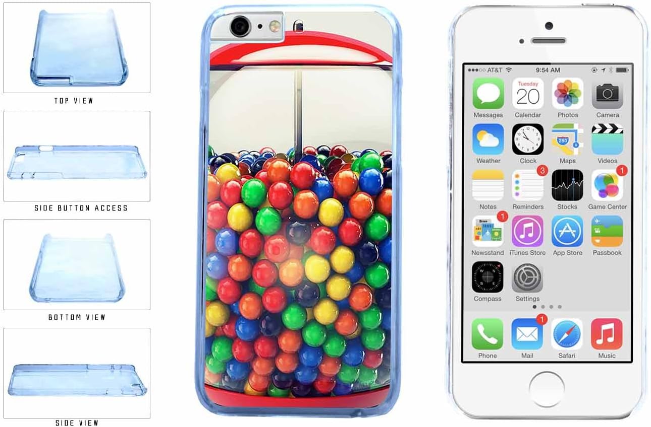 Amazon.com: Rainbow Gumballs In Gumball Machine Clear Plastic Phone ...