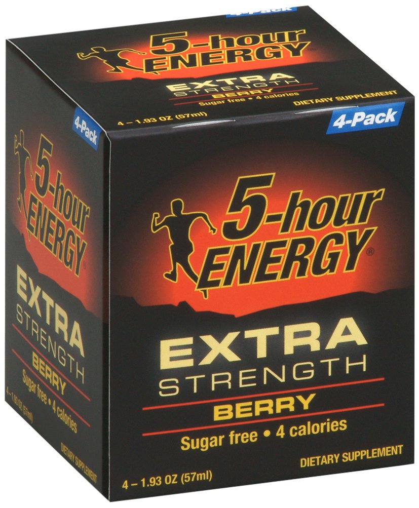 Amazon.com: 5-Hour Energy Extra Strength Dietary Supplement, Berry, 4 ...
