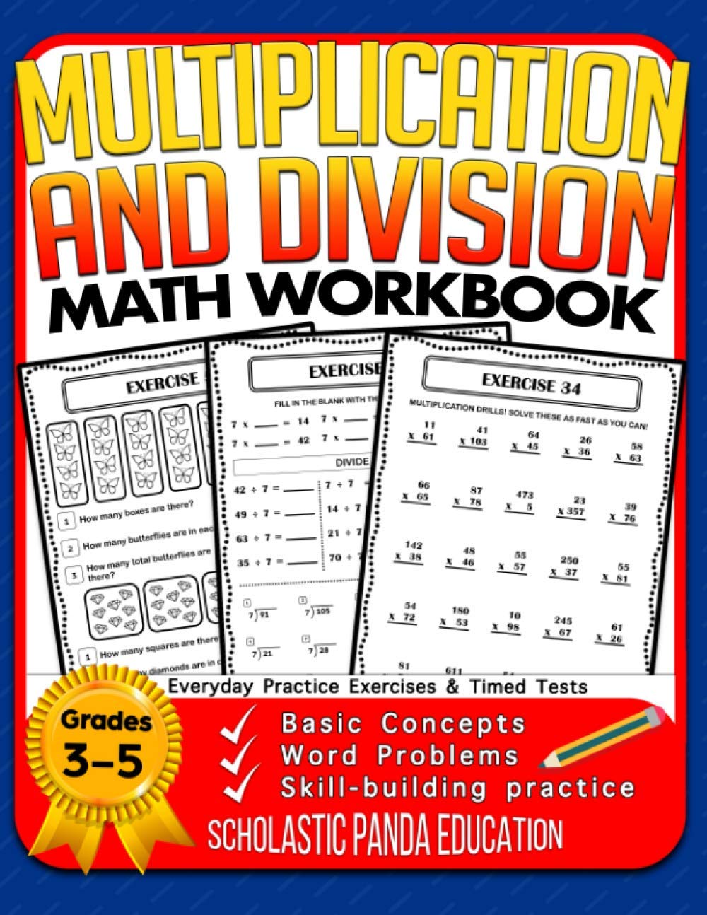 Buy Multiplication And Division Math Workbook For 3rd 4th 5th Grades 