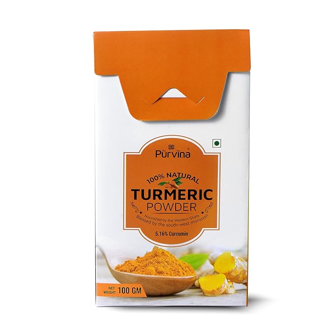 Purvina ® 100% Pure & Natural Turmeric Powder - 100 gm | High Curcumin ...