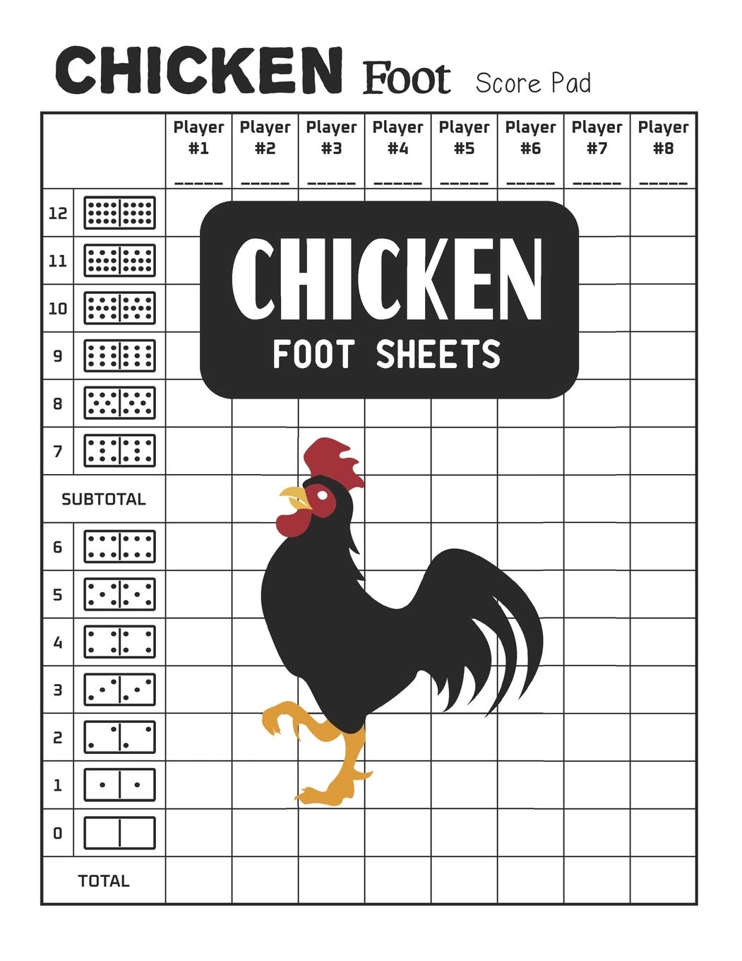 Buy Chicken Foot Sheets: Chicken Foot Score Pad (Mexican Train and ...