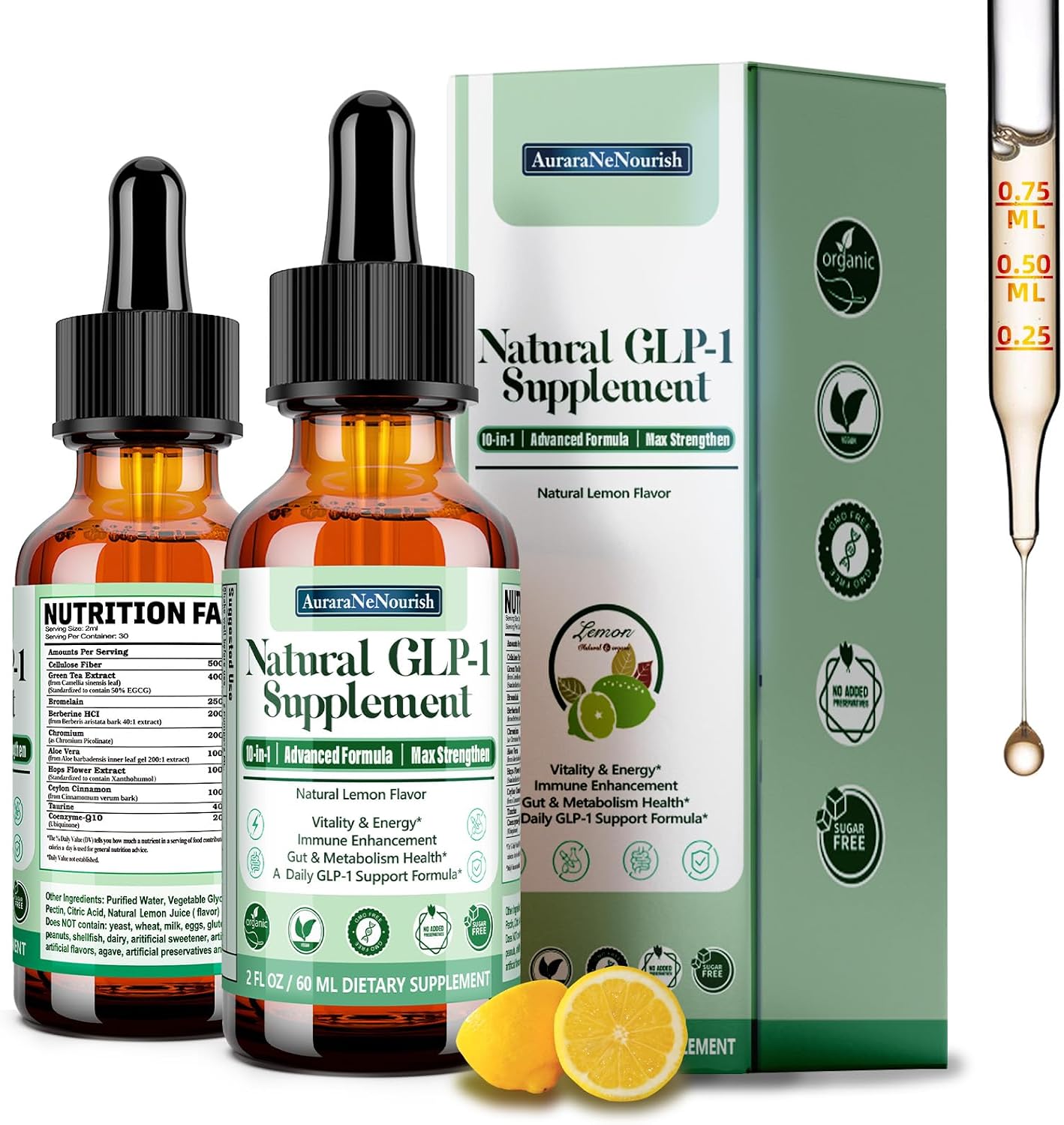 Amazon.com: 2 Pack GLP-1, GLP-1 Oral Solution Support with Berberine ...