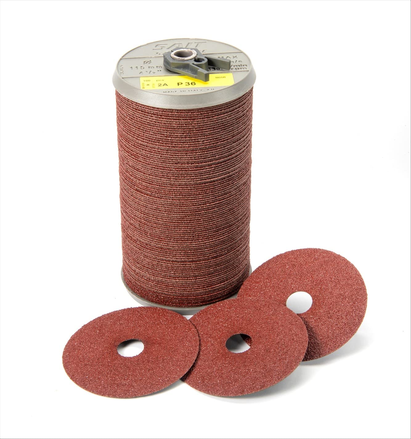 SAIT 50005 2A 4-Inch x 5/8-Inch-Inch 100 Grit Aluminum Oxide Fiber ...
