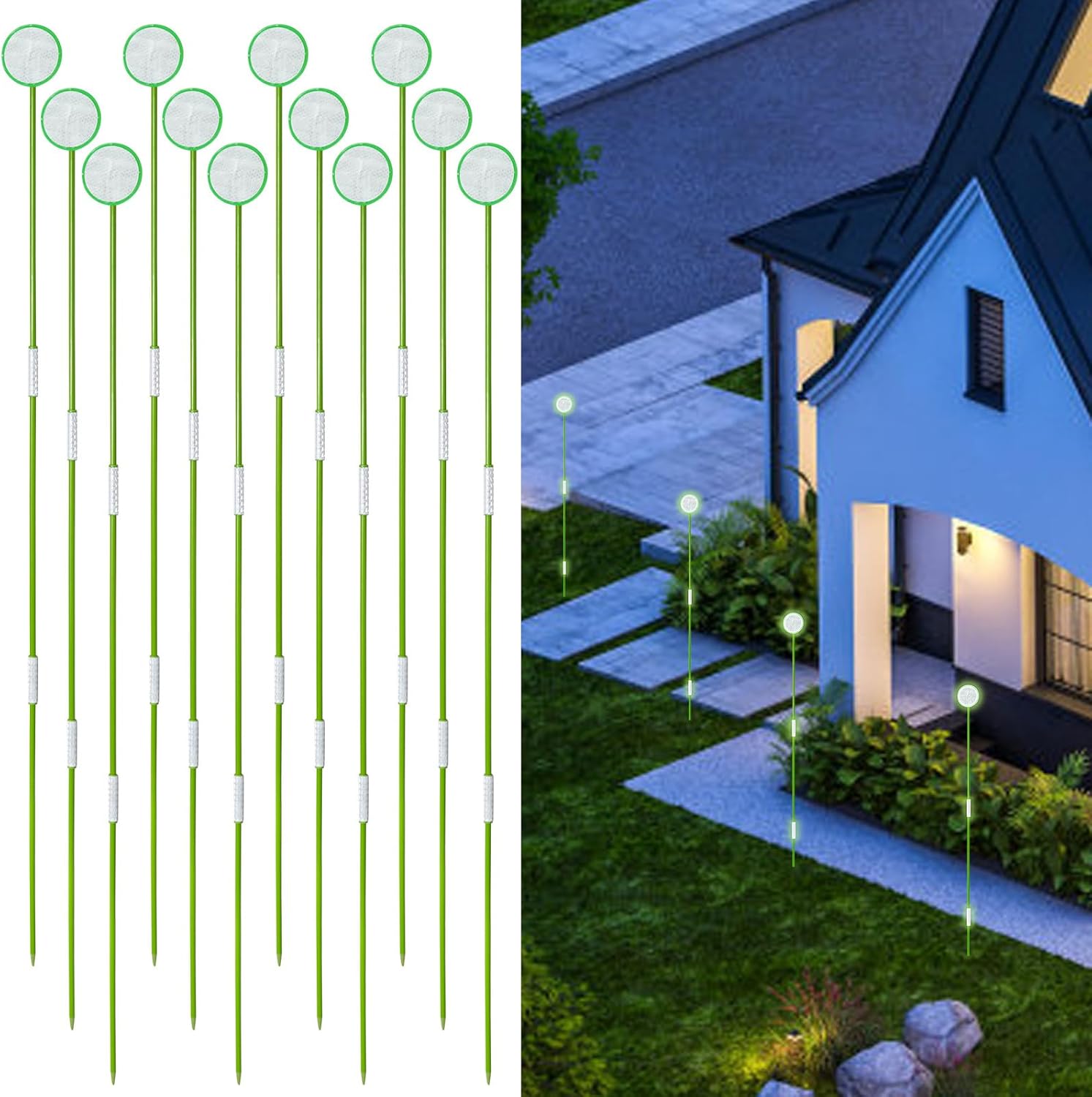 Amazon.com : 12PC Driveway Markers Reflectors,Glow-in-The-Dark Lane ...