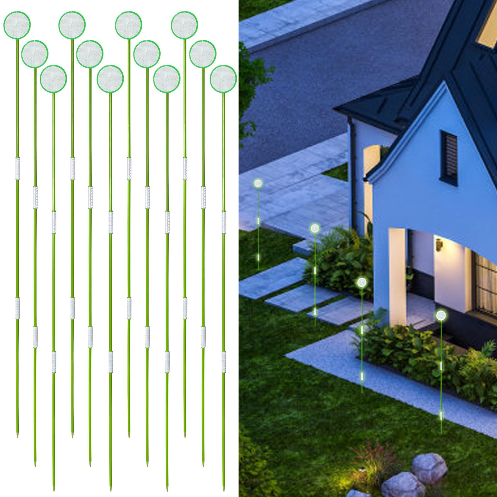 Amazon.com : 12PC Driveway Markers Reflectors,Glow-in-The-Dark Lane ...