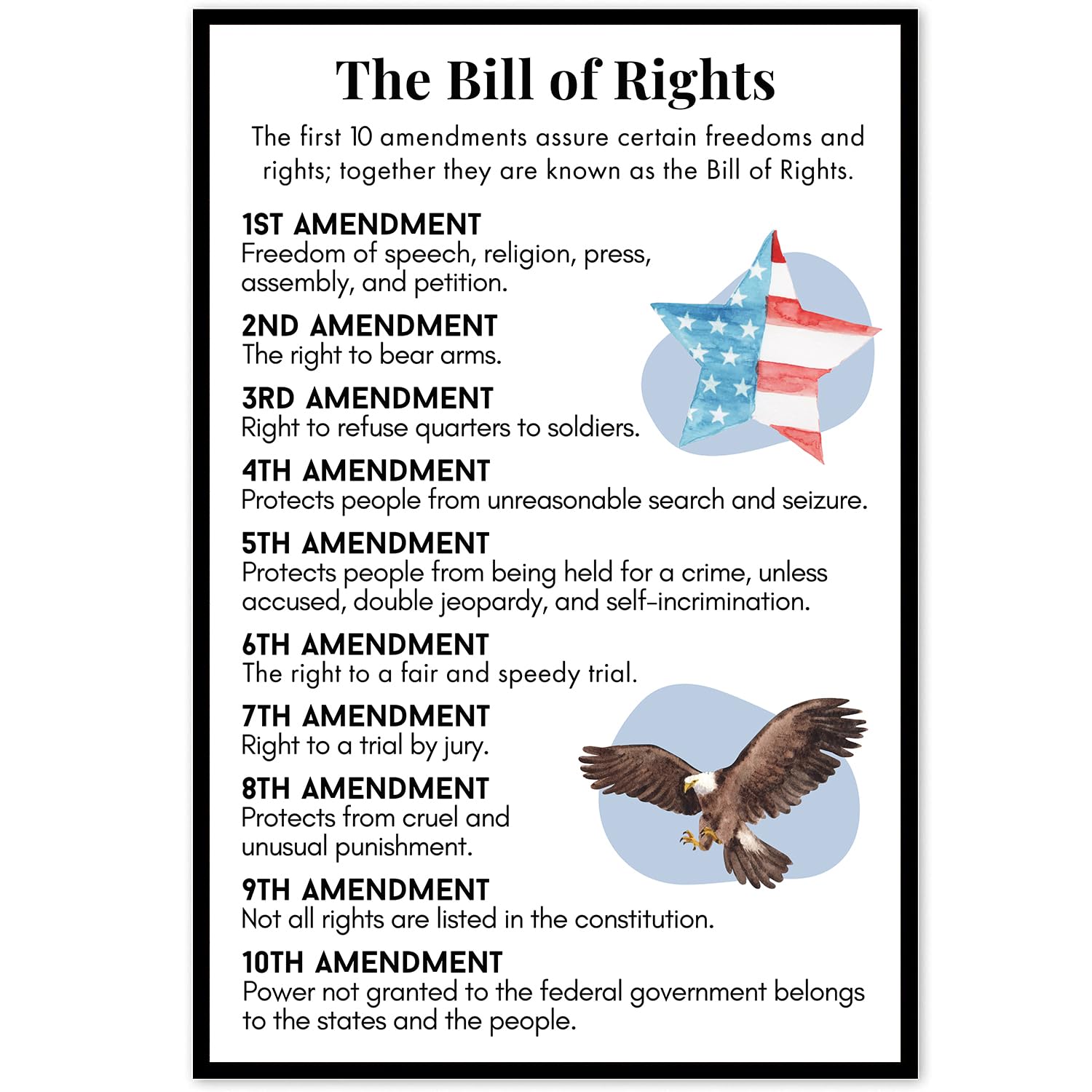 12x18 The Bill Of Rights Poster Us History Posters Bill | Desertcart ...