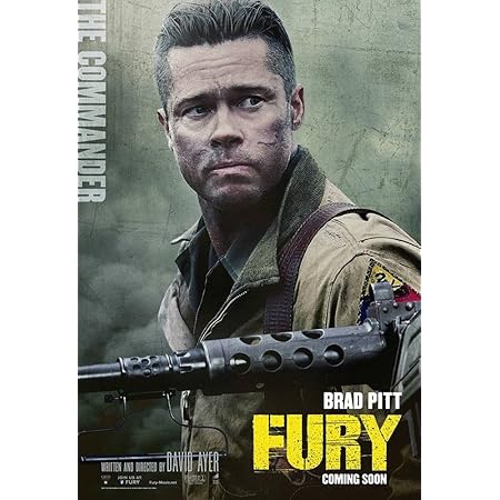 Amazon.com: Fury Movie Poster (24 x 36) (Thick) Brad Pitt, Shia LaBeouf ...