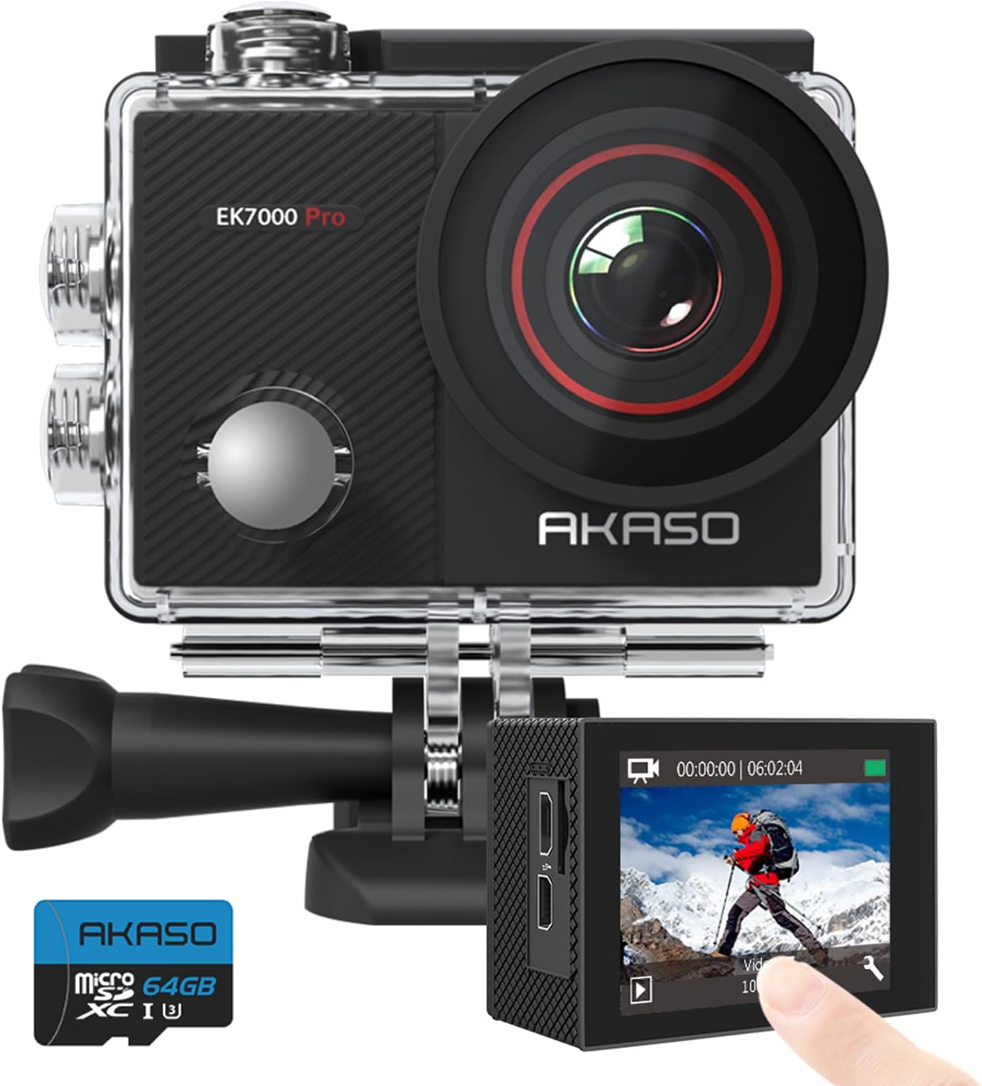 AKASO EK7000 Pro 4K Action Camera with 64GB microSDXC Memory Card ...