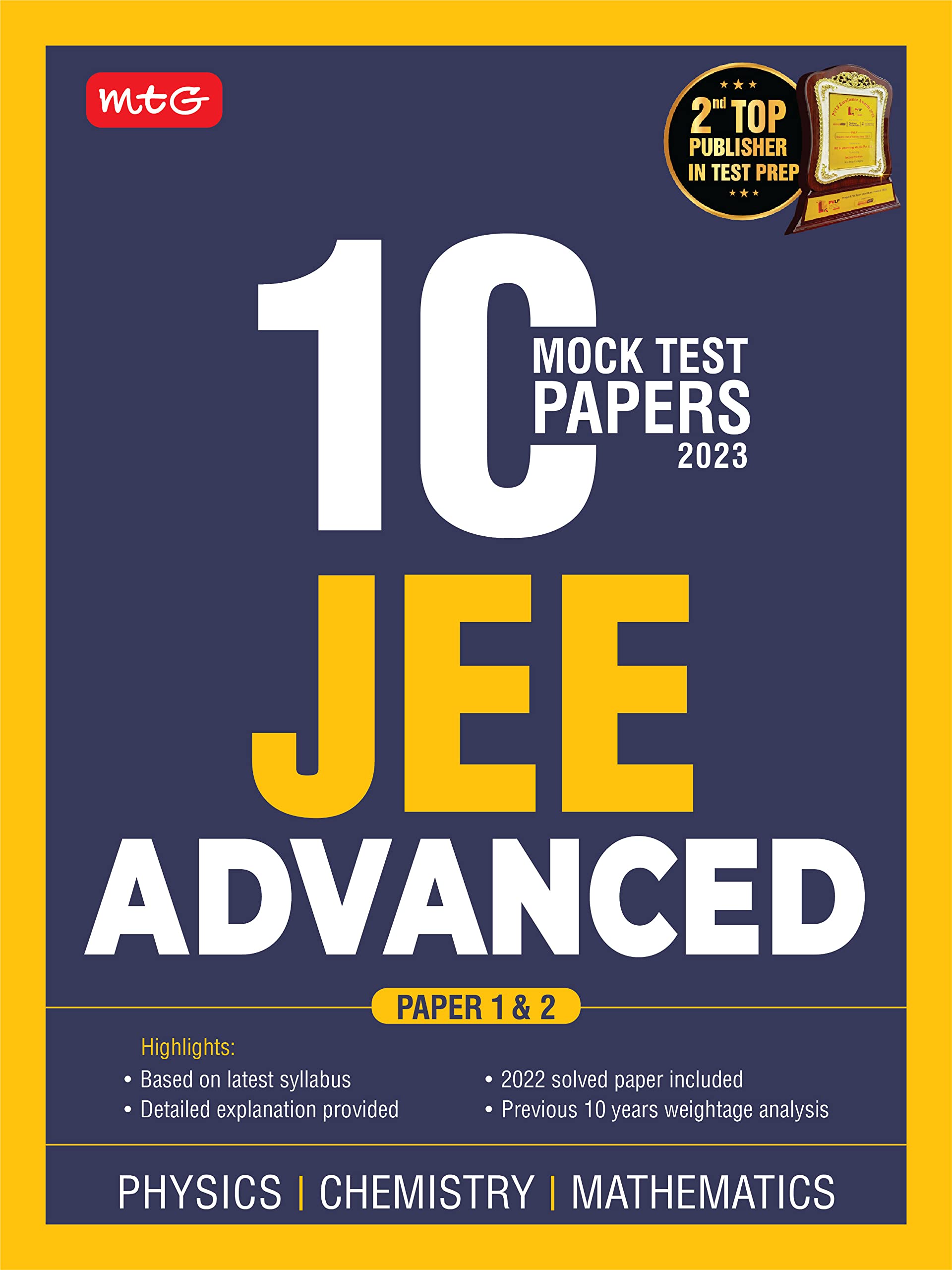 Buy MTG JEE Advanced 10 Mock Test Papers (Paper-1 & Paper-2) Physics ...