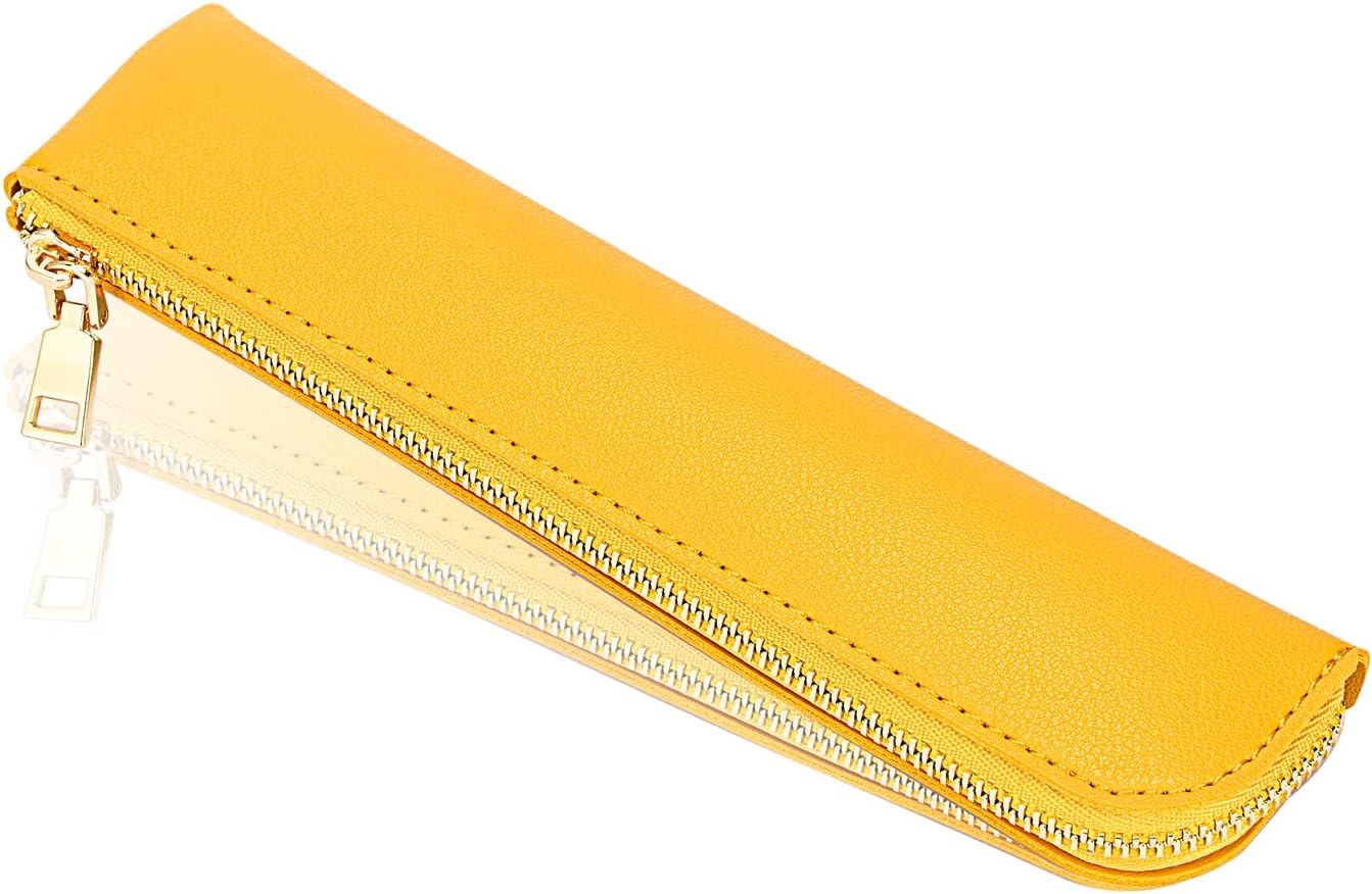 Amazon.com: Sluxa Leather pencil case, Thin soft pen bag, Small pencil ...