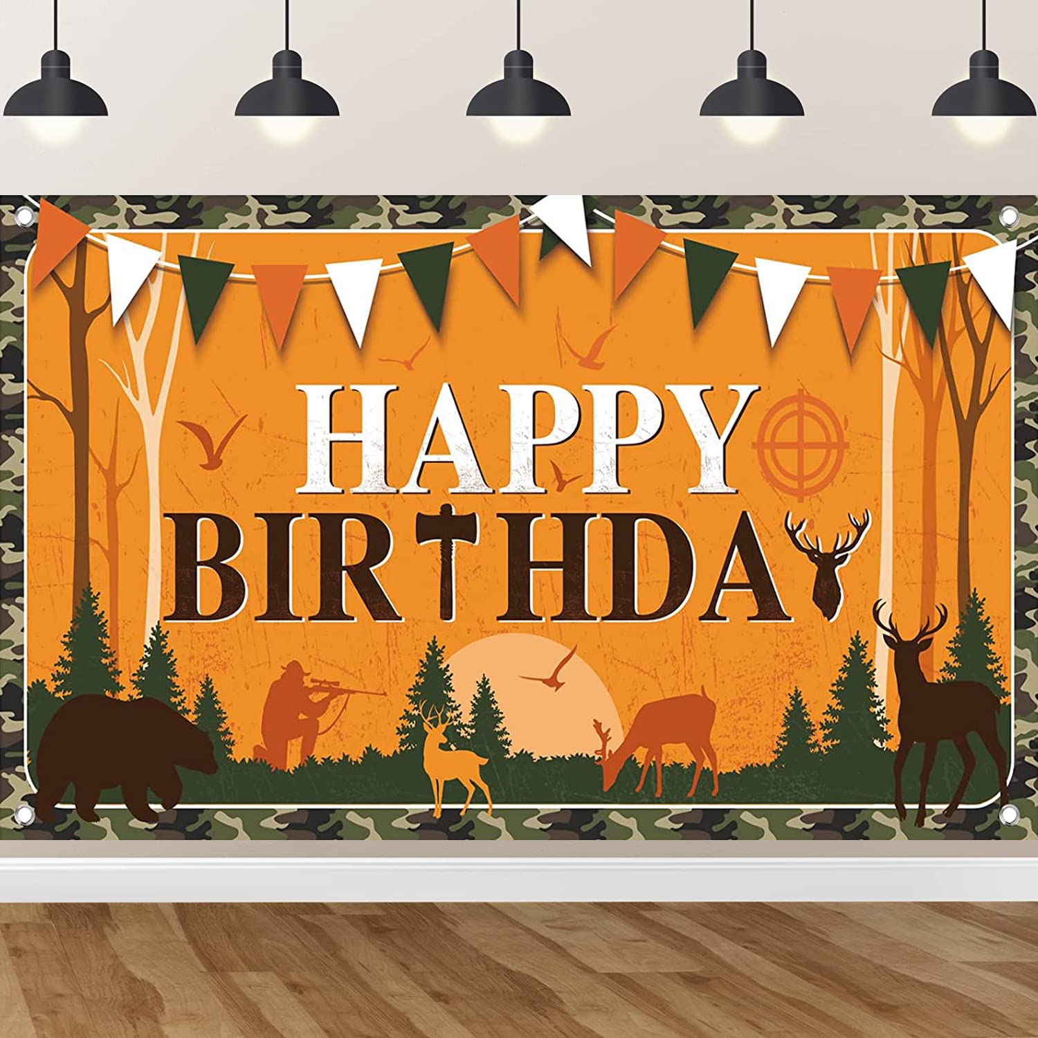 Amazon.com : Camo Hunting Themed Happy Birthday Party Decorations Camo ...