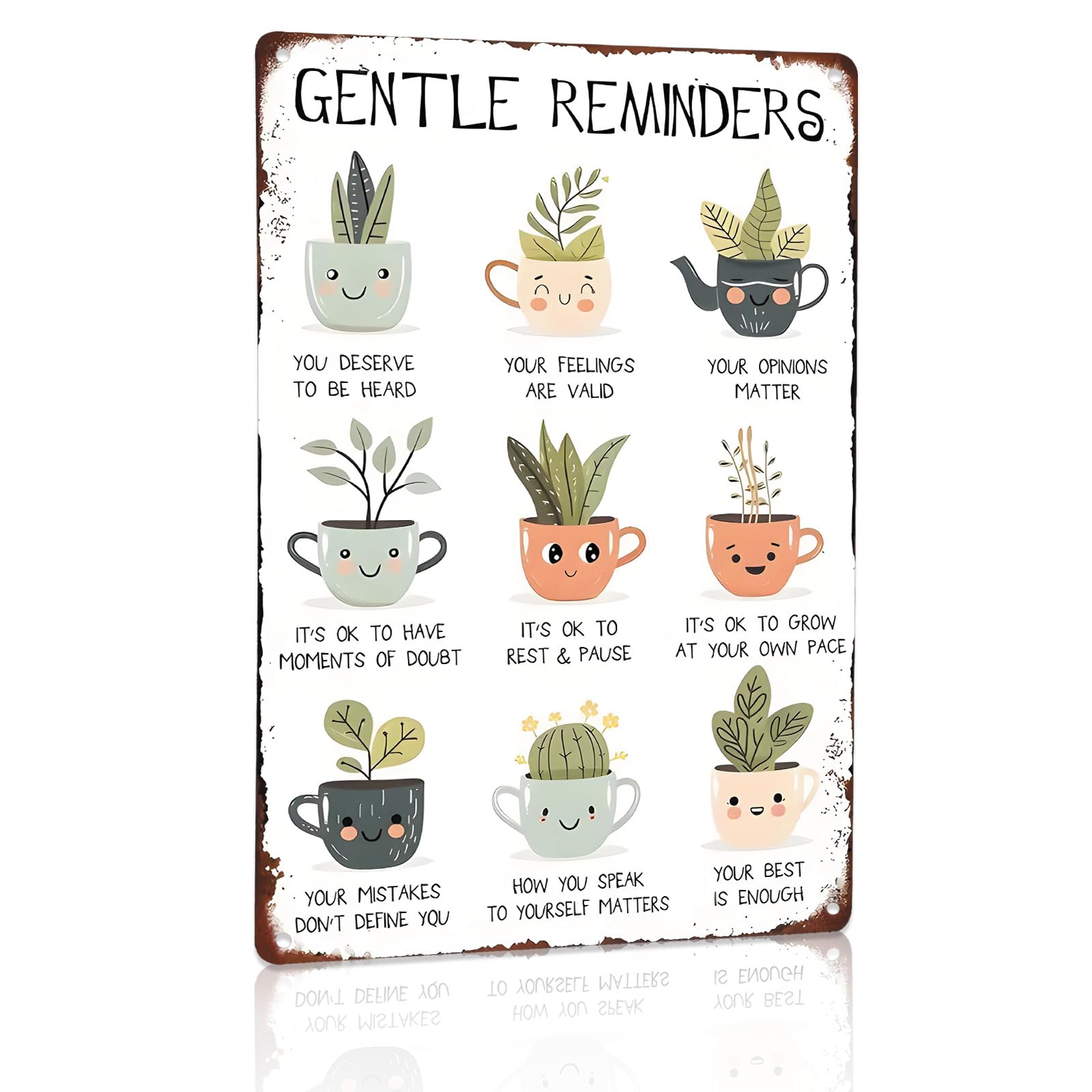Amazon.com: Gentle Reminders Motivational Tin Metal Sign Plaque with ...