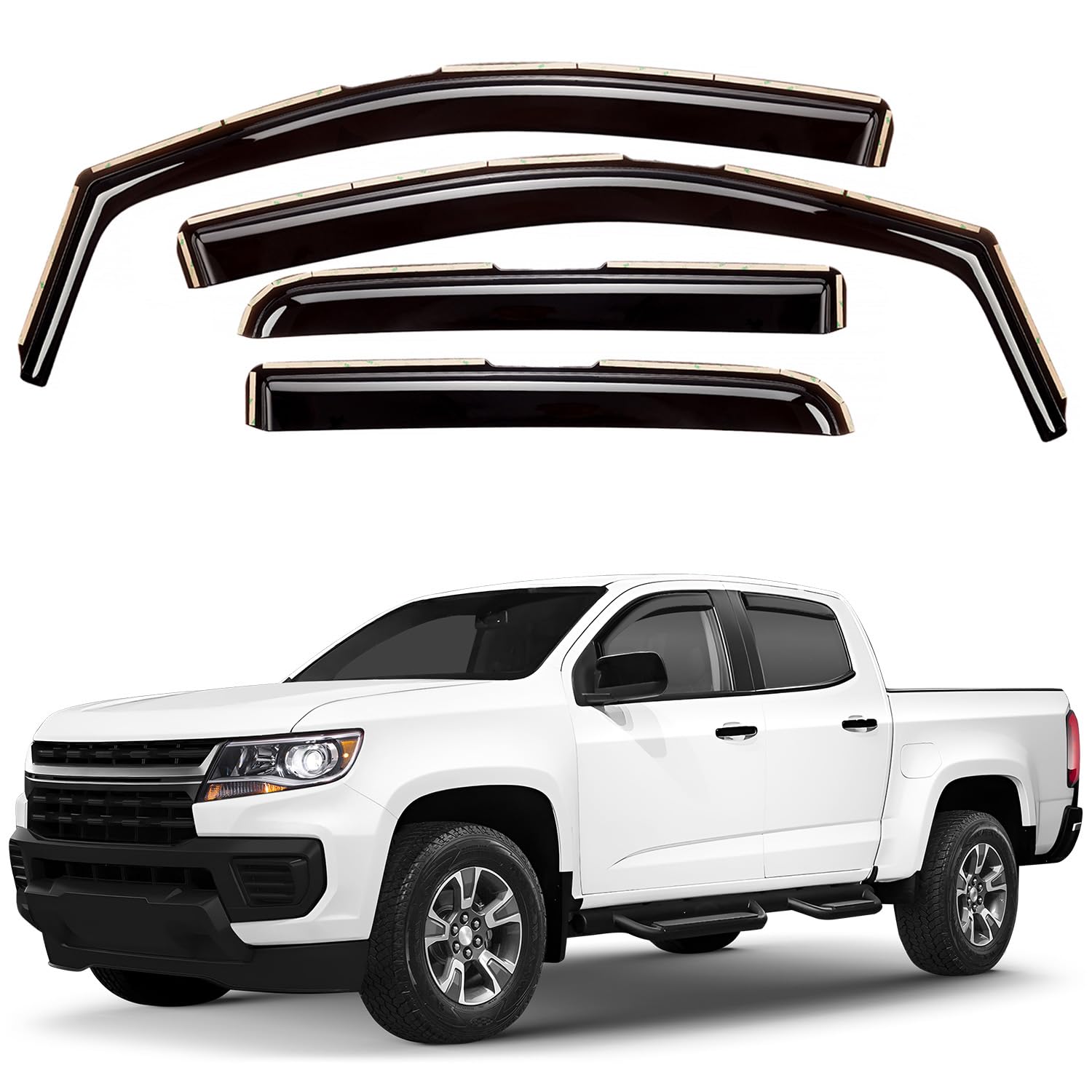 Co Smoke Tinted in-Channel Side Window Vent Visor Deflectors Rain ...