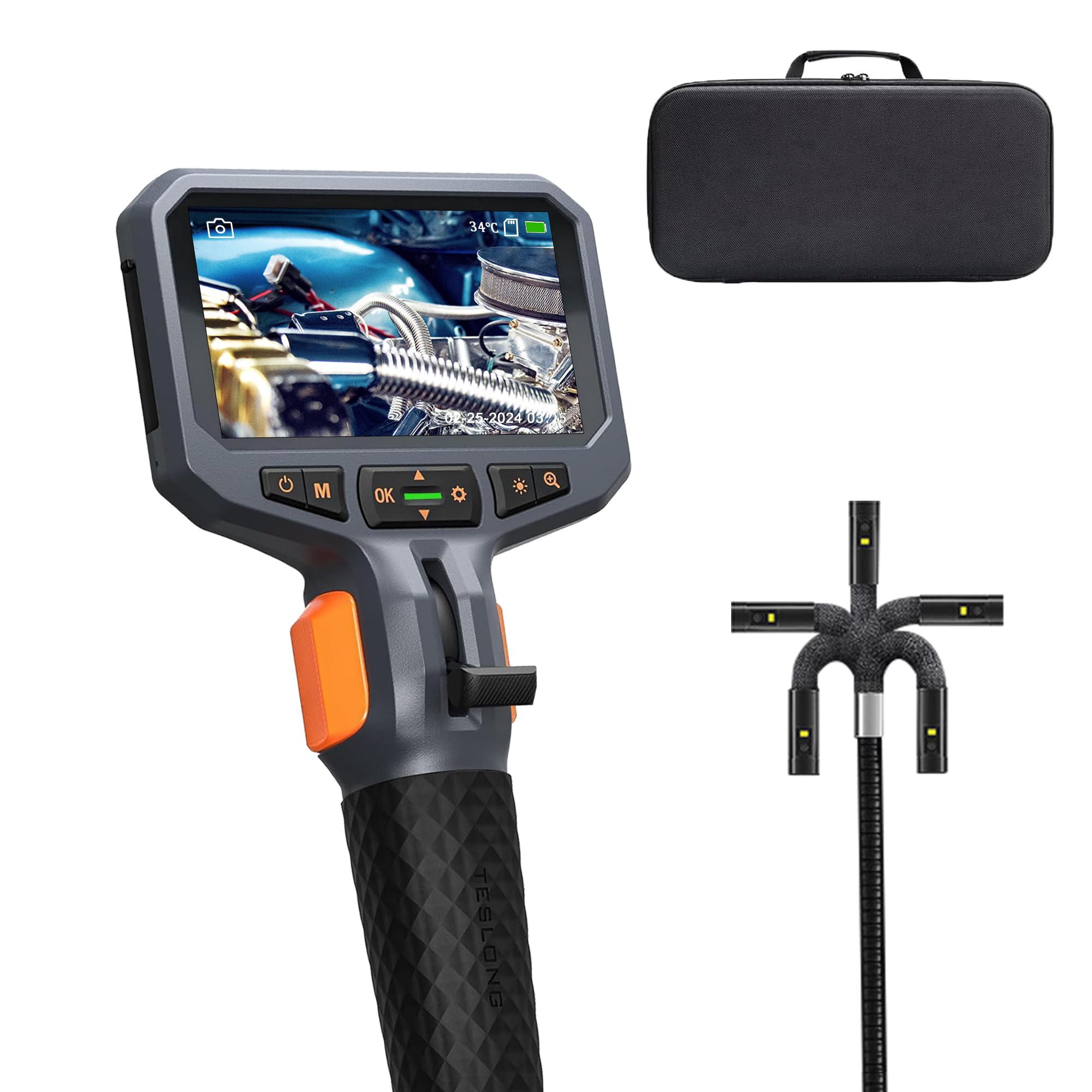 Articulating Endoscope with Dual Lens Borescope Camera, TD450S 8.5mm ...
