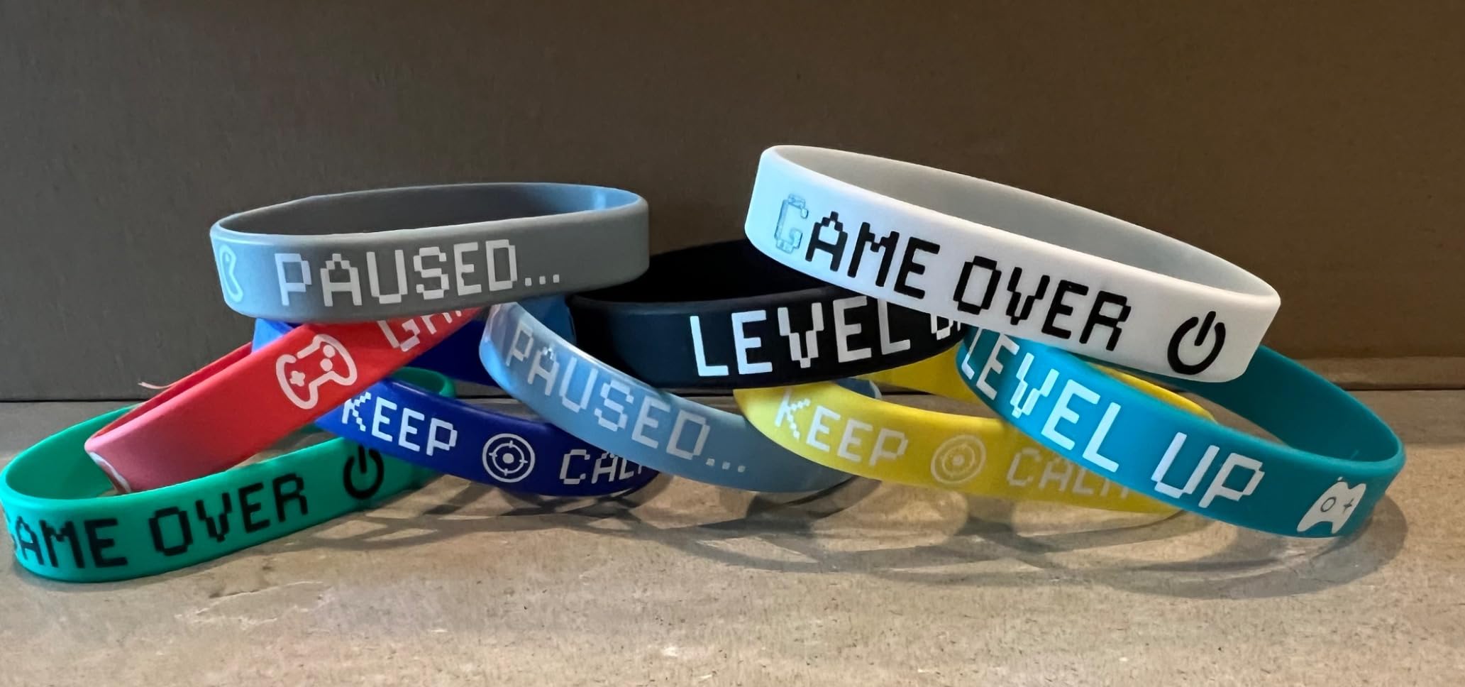 Amazon.com: Video Game Wristbands Rubber Bracelet Game Party Bracelets ...