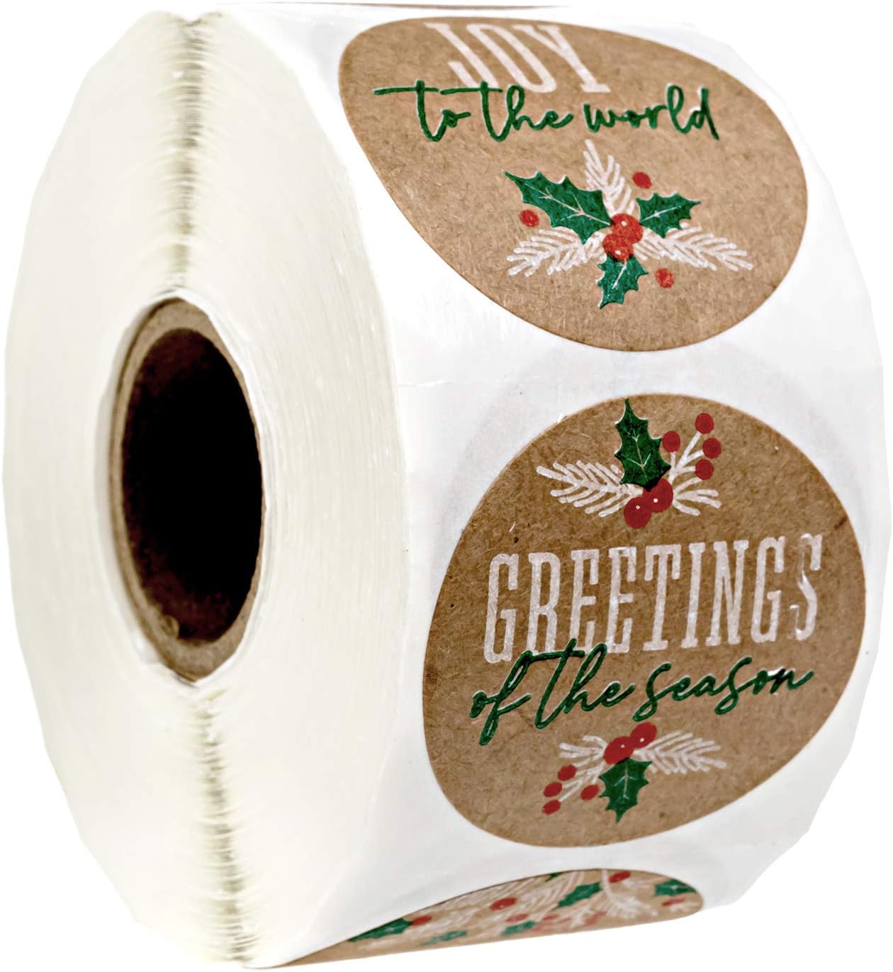Amazon.com: Happy Holidays Tree Stickers 1 inch Round Tag Label ...