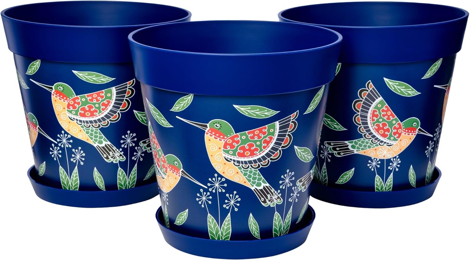 Hum Flowerpots set of 3 plastic, indoor/outdoor plant pots 25cm ...