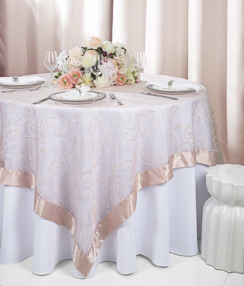 Amazon.com: Wedding Linens Inc. 85" Square Embroidered Organza Sheer ...