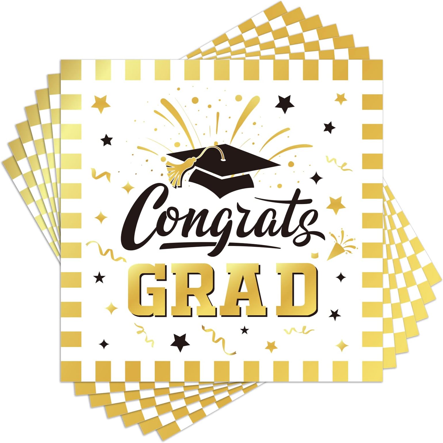 Amazon.com: Whaline 100 Pack Graduation Paper Napkins 6.5 x 6.5 Inch ...