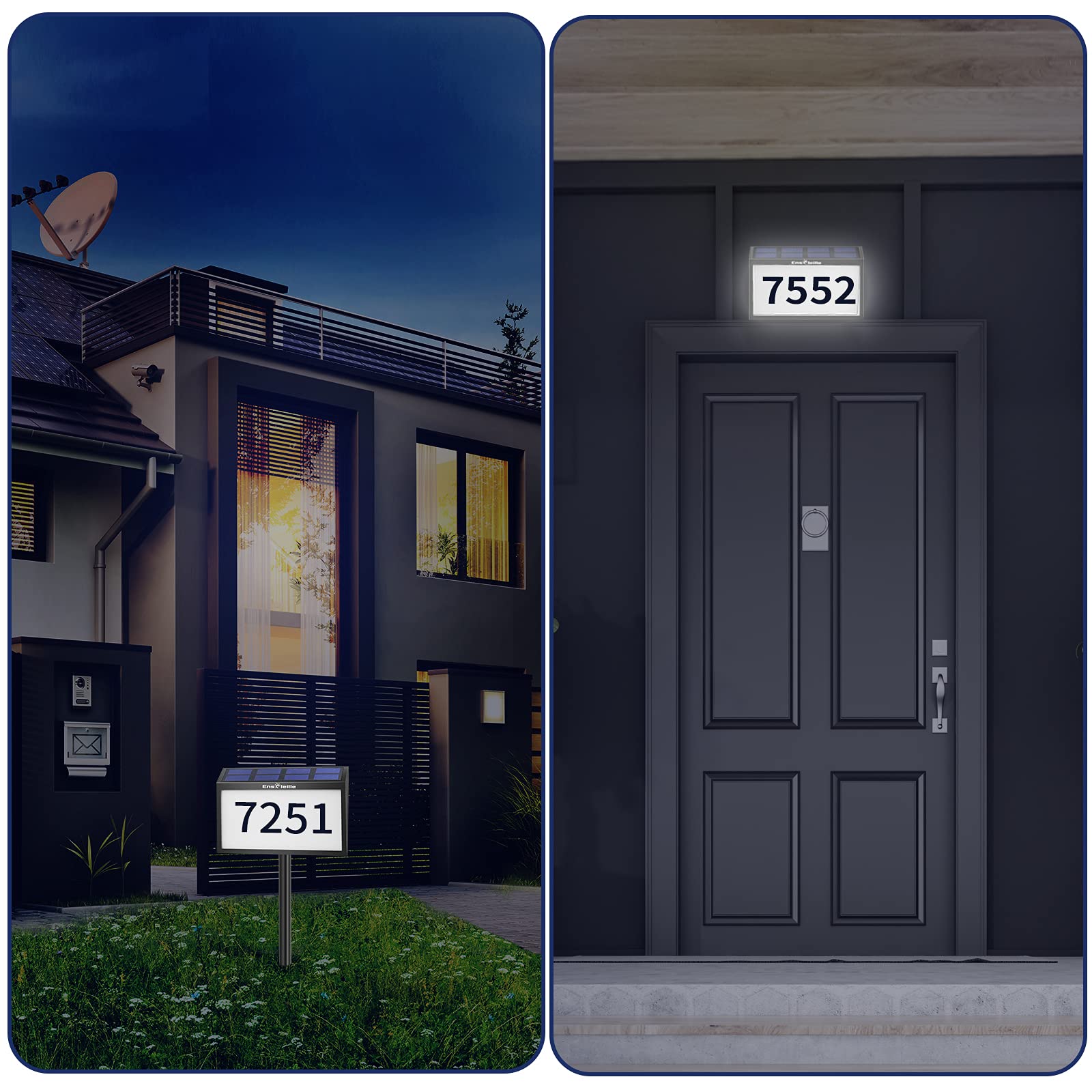 Solar Lighted House Numbers for Outside, EnSoleille Waterproof LED ...