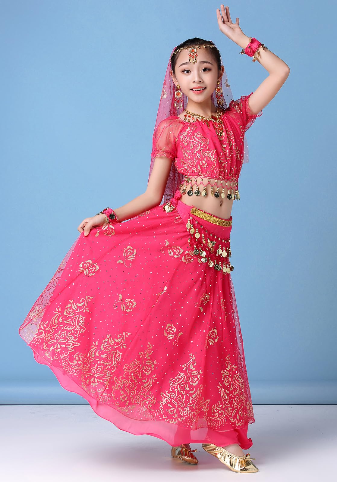 Snapklik.com : Belly Dancing Costume Pleated Dress Set For Girls ...