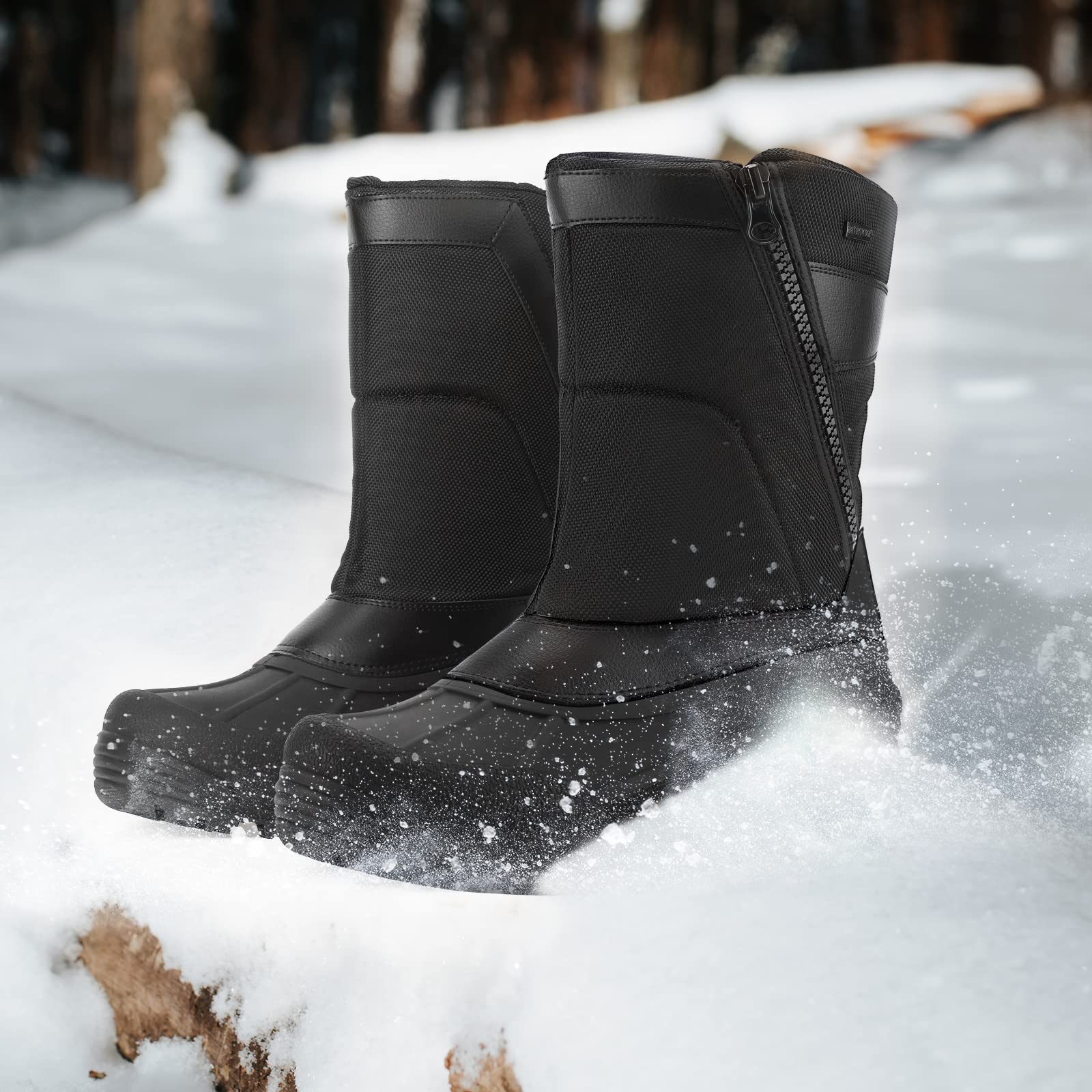 Snapklik.com : Mysoft Mens Winter Snow Boots Mid Calf Waterproof ...