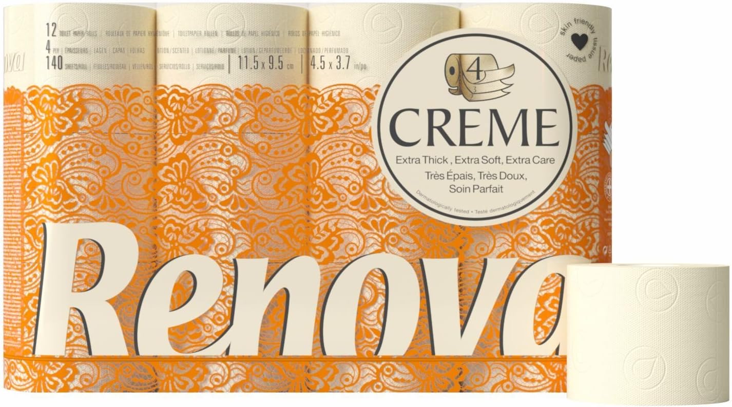 Amazon.com: Renova Creme - Toilet Paper 4-ply, Scented – 12 Rolls ...