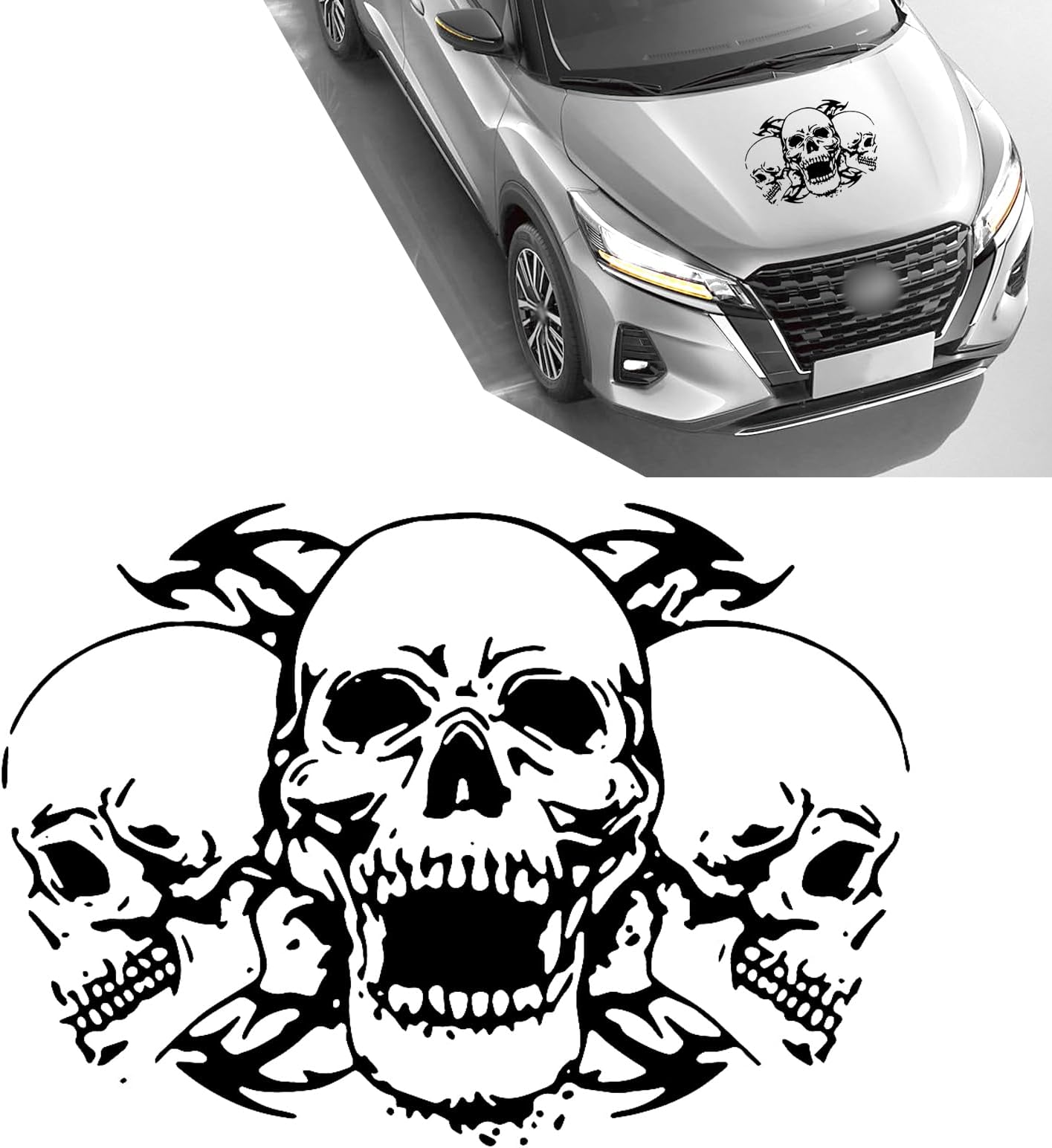 Amazon.com: Sephile 2 PCS Skull Car Stickers, Skull Car Body Decals ...