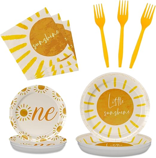 Amazon.com: 96Pcs First Trip Around the Sun Birthday Decorations ...