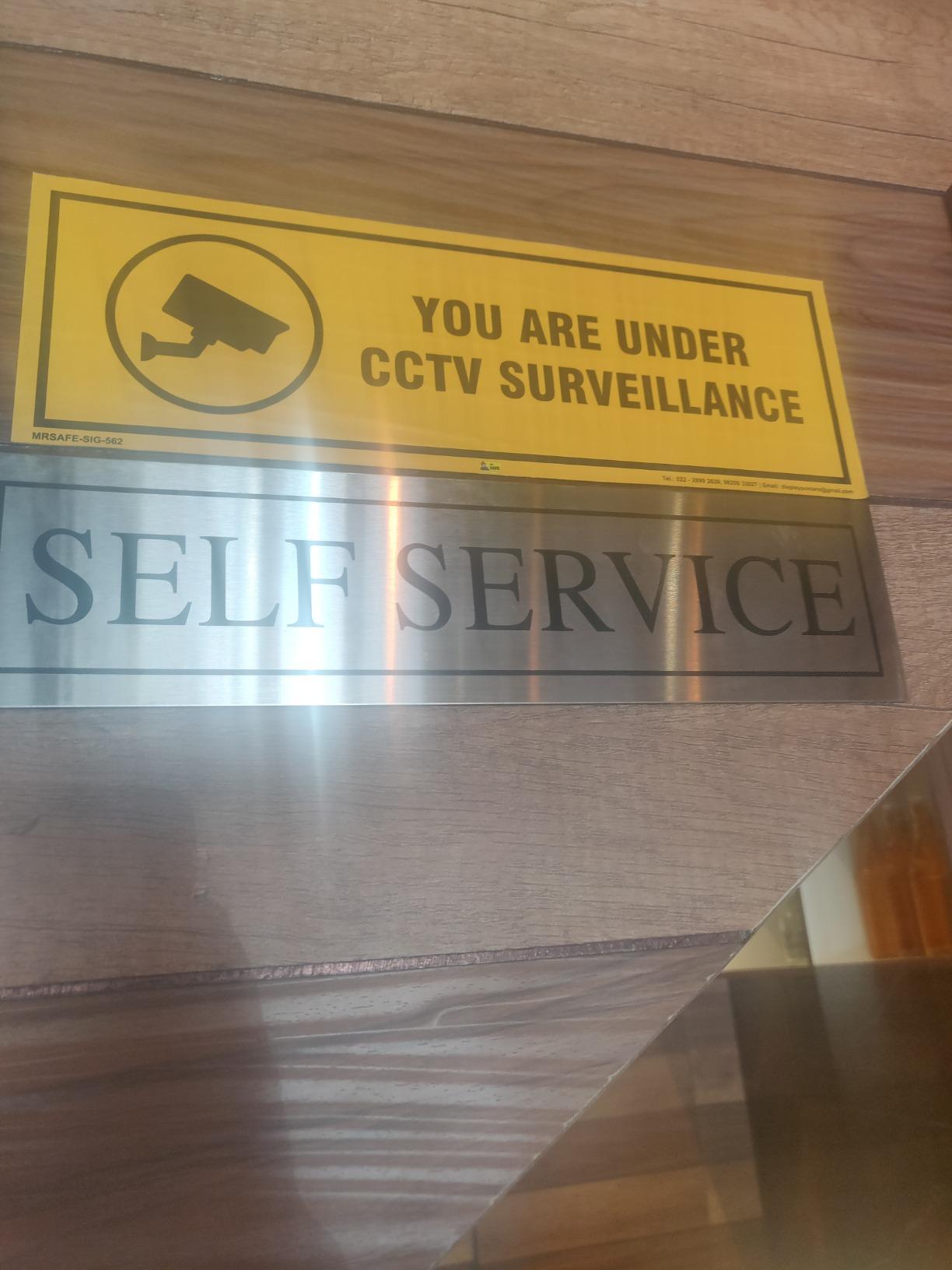 THW® Stainless Steel Self Adhesive Self Service Signage Board (3"x12 ...