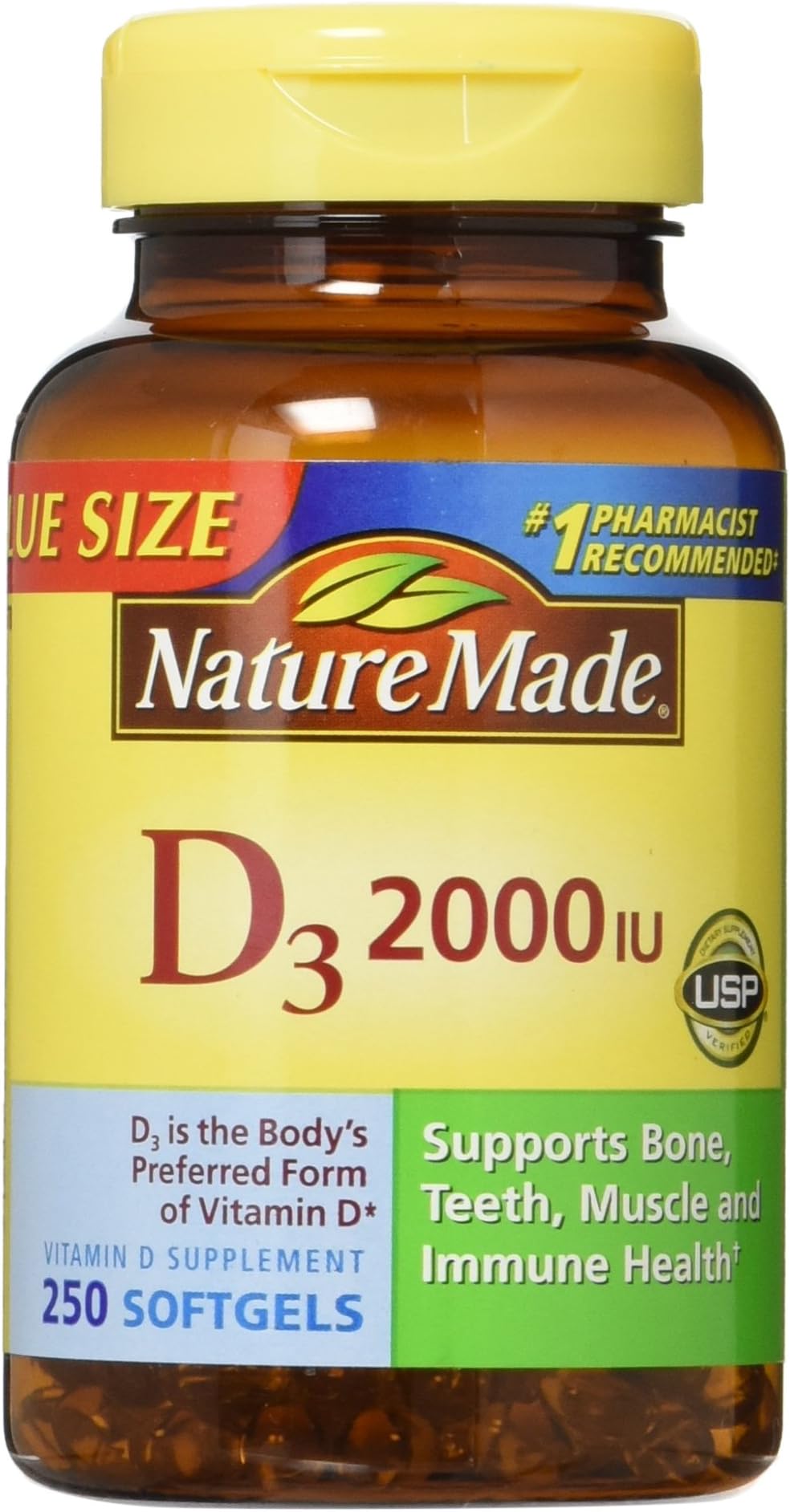 Amazon.com: Nature Made, Vitamin D3 2,000 I.U. Liquid Softgels, 250 ...