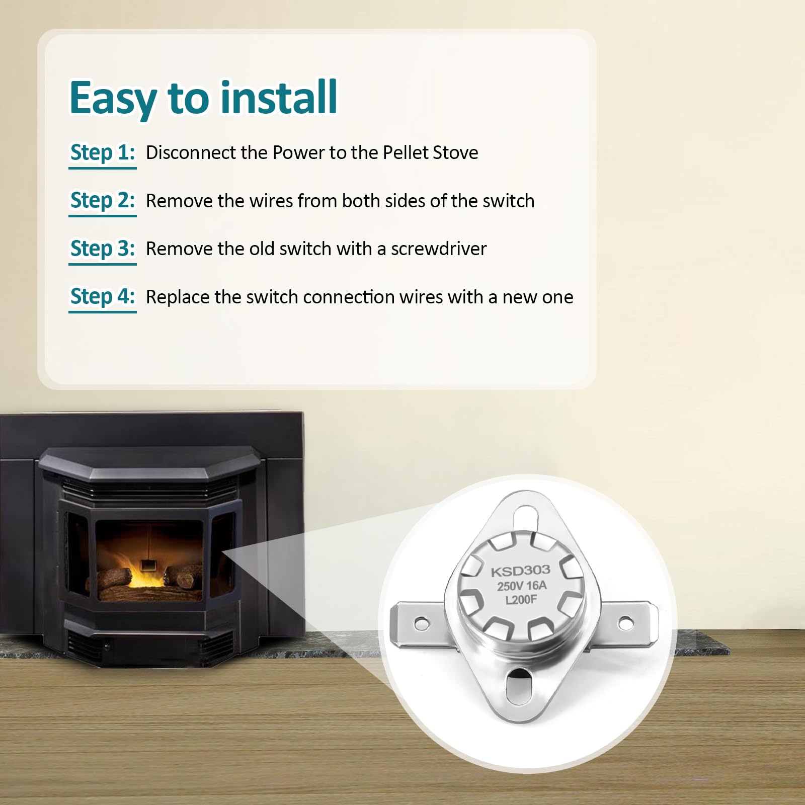 LENNOX Pellets Heating Stoves Quadra-Fire Blower Fan Snap Disc #1 ...