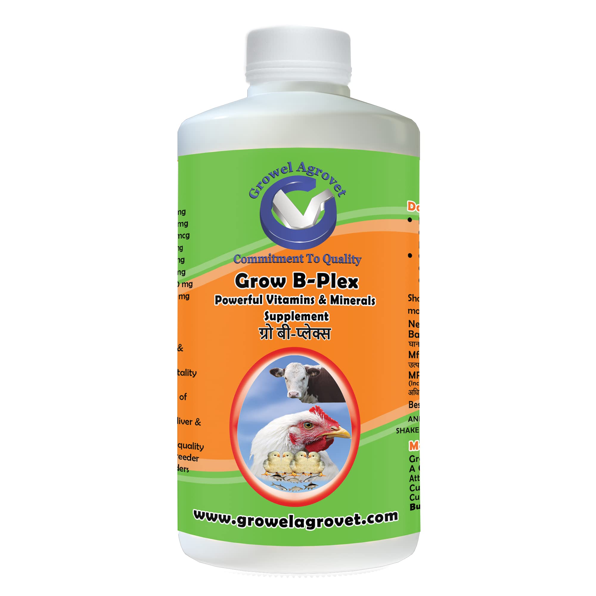 Growel Grow B-Plex – Vitamin Supplements with 19 Vitamins, Amino Acids ...