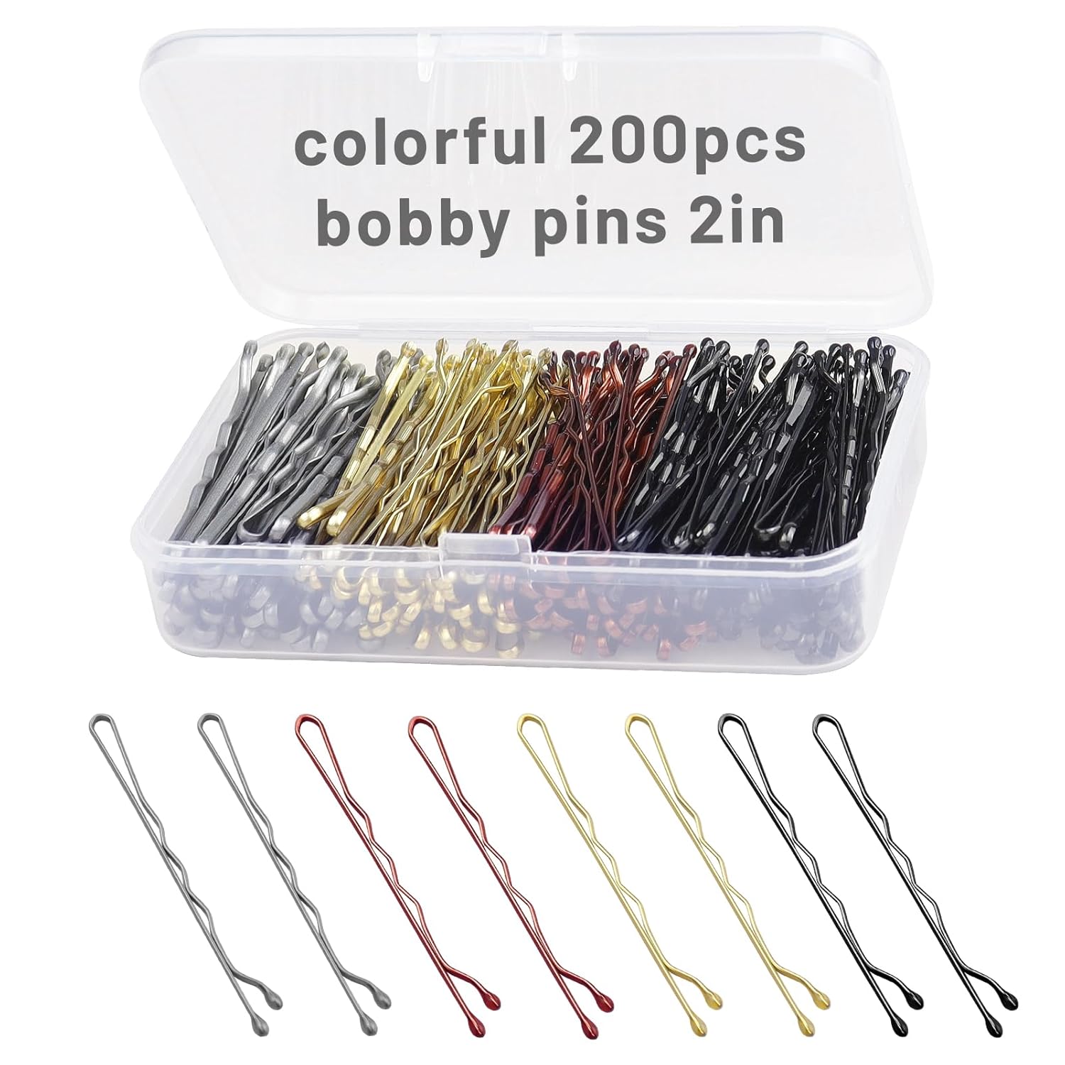 Amazon.com : PROPOG Bobby Pins 200 Pcs, Hair Pins for Buns & Updos Hair ...